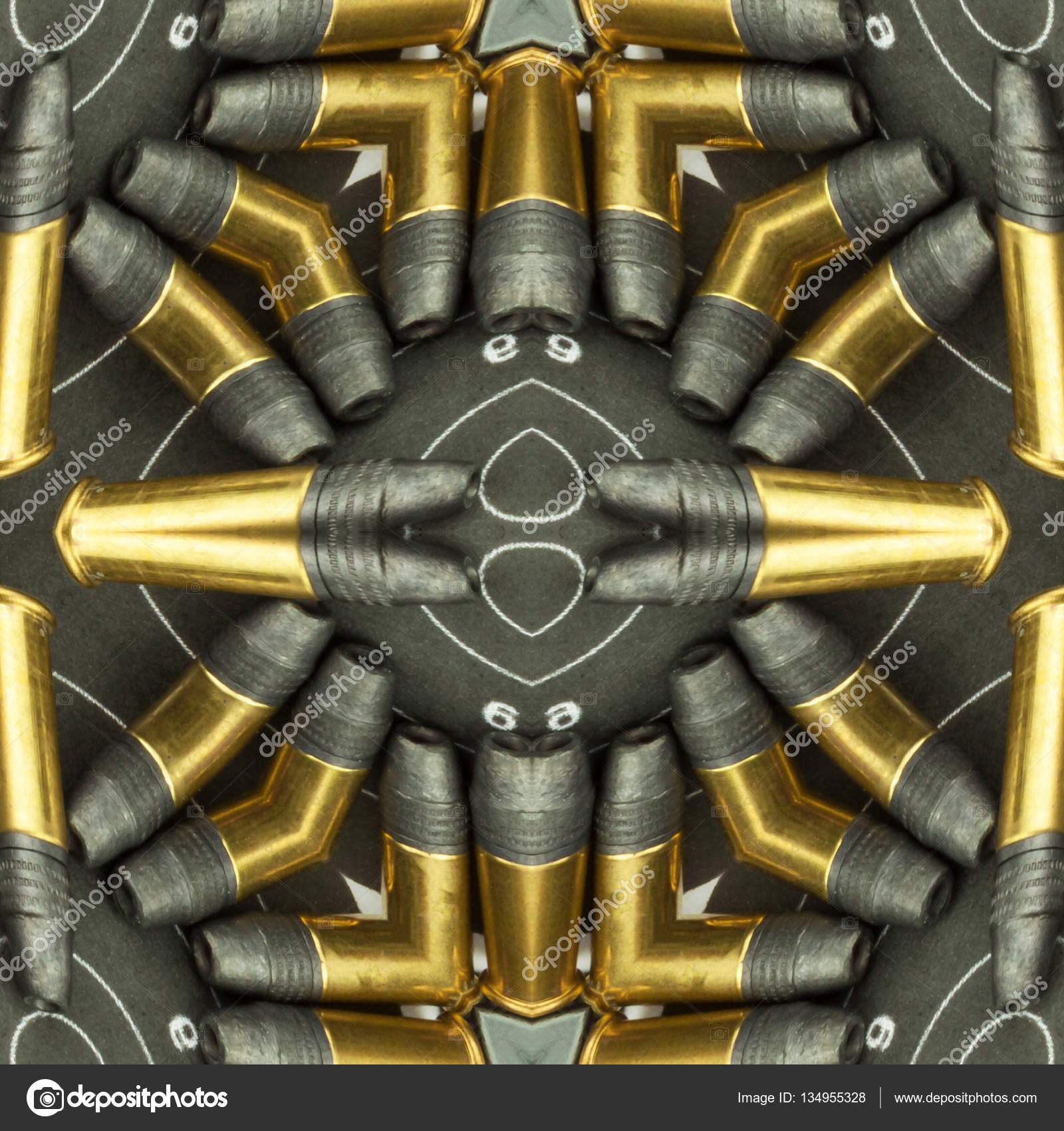 Seamless texture of ammunition and targets. Decorative packaging paper ...