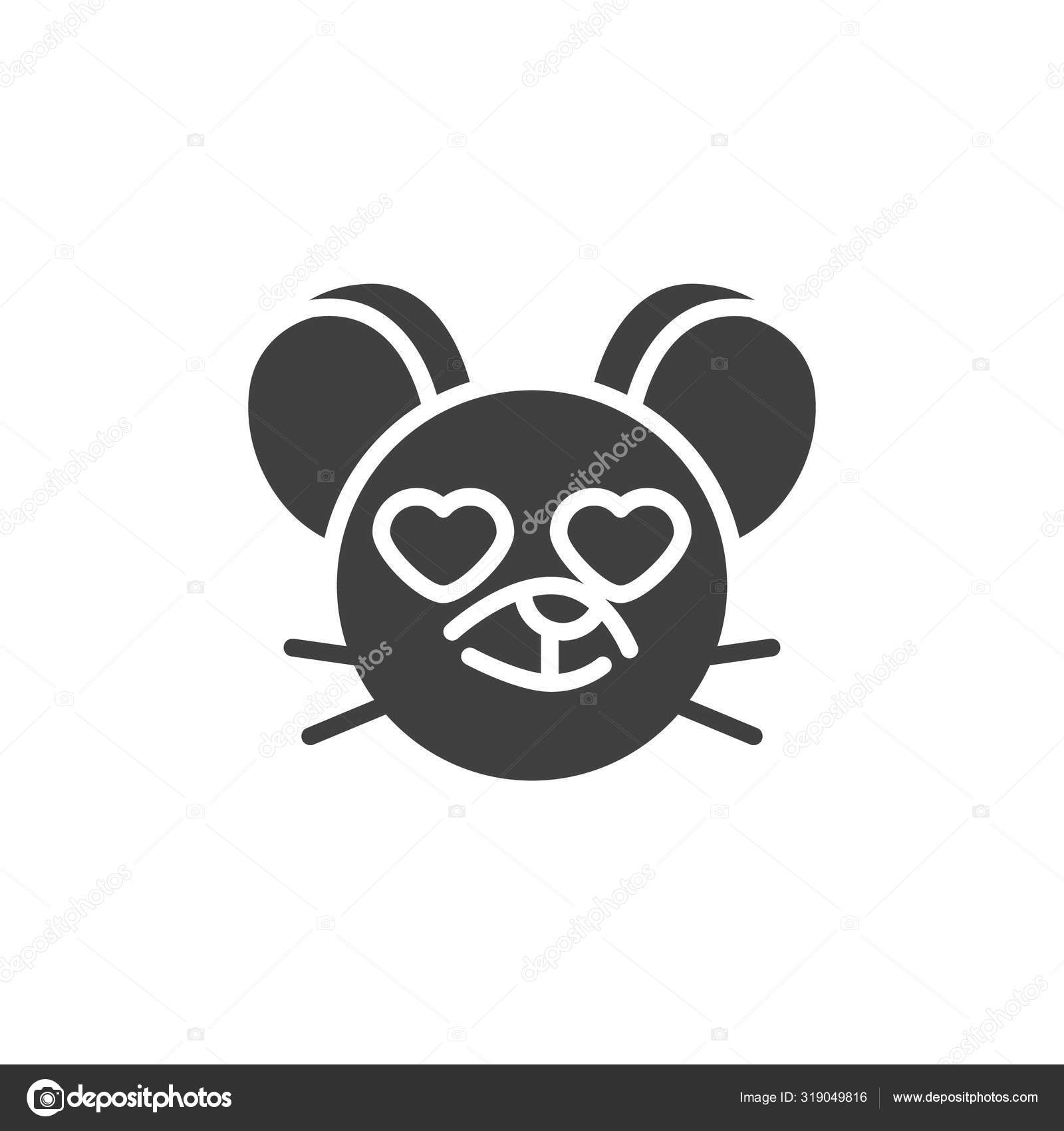 Heart Eyes Rat Emoticon Vector Icon Filled Flat Sign Mobile Stock ...