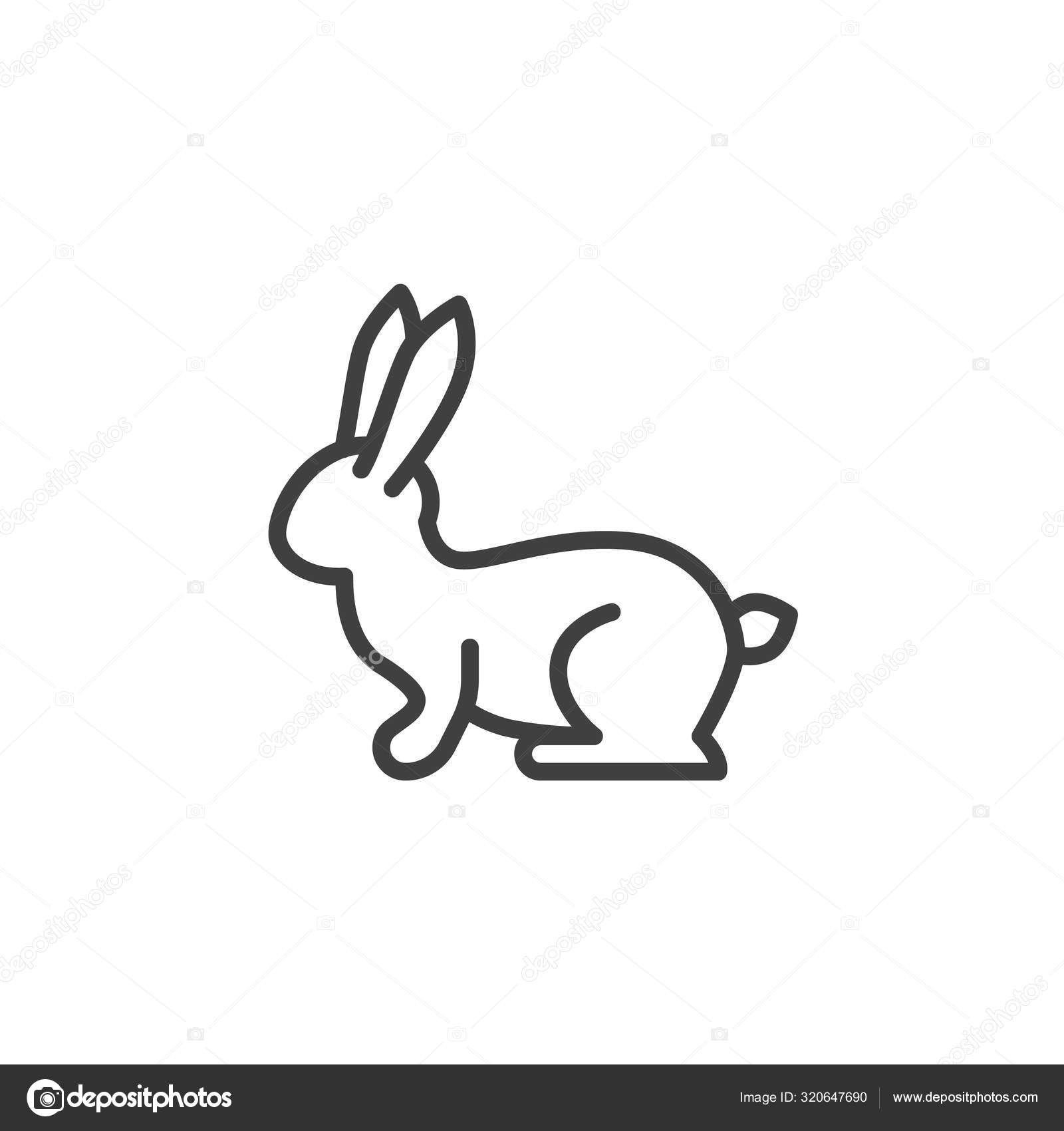 Liebre Icono Línea Conejo Signo Estilo Lineal Para Concepto Móvil ...