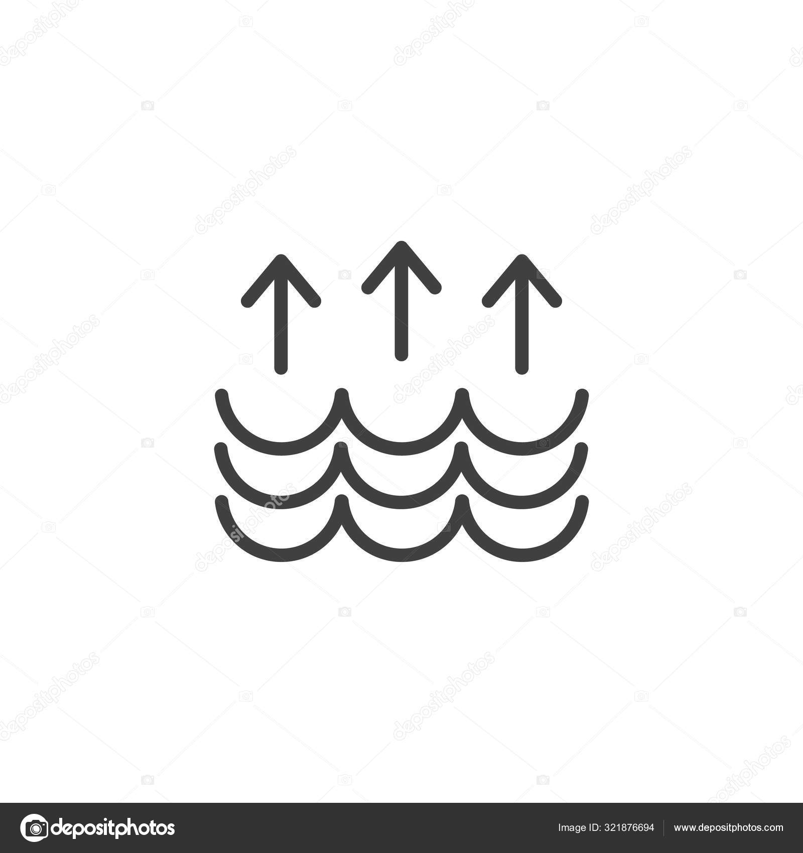 Water waves and arrows up line icon Stock Vector Image by ©avicons ...