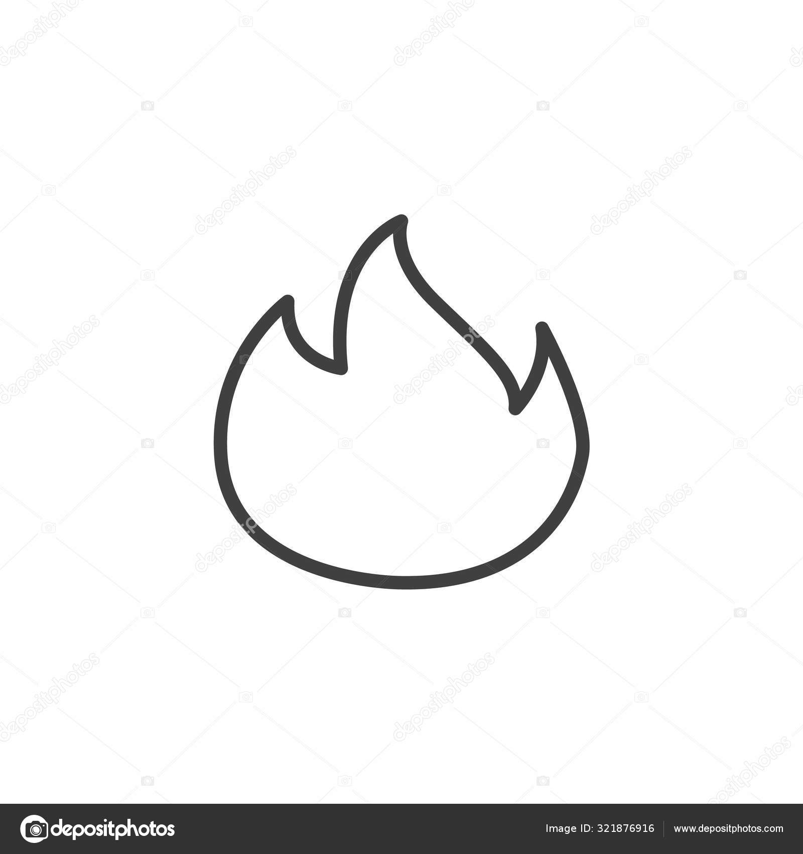 Fire flame line icon Stock Vector by ©avicons #321876916