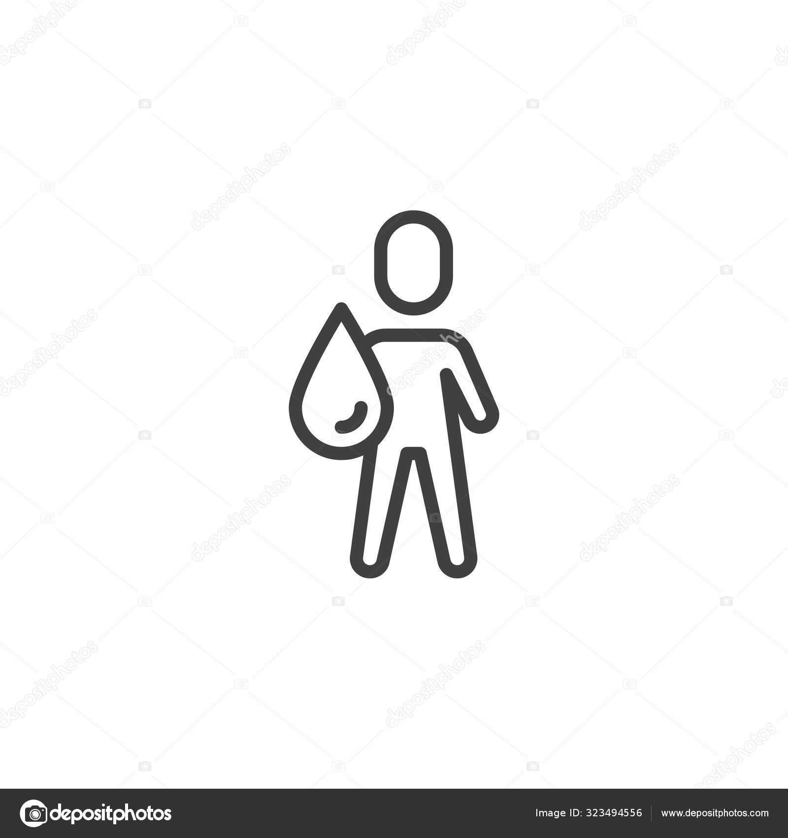 Man and water drop line icon Stock Vector Image by ©avicons #323494556