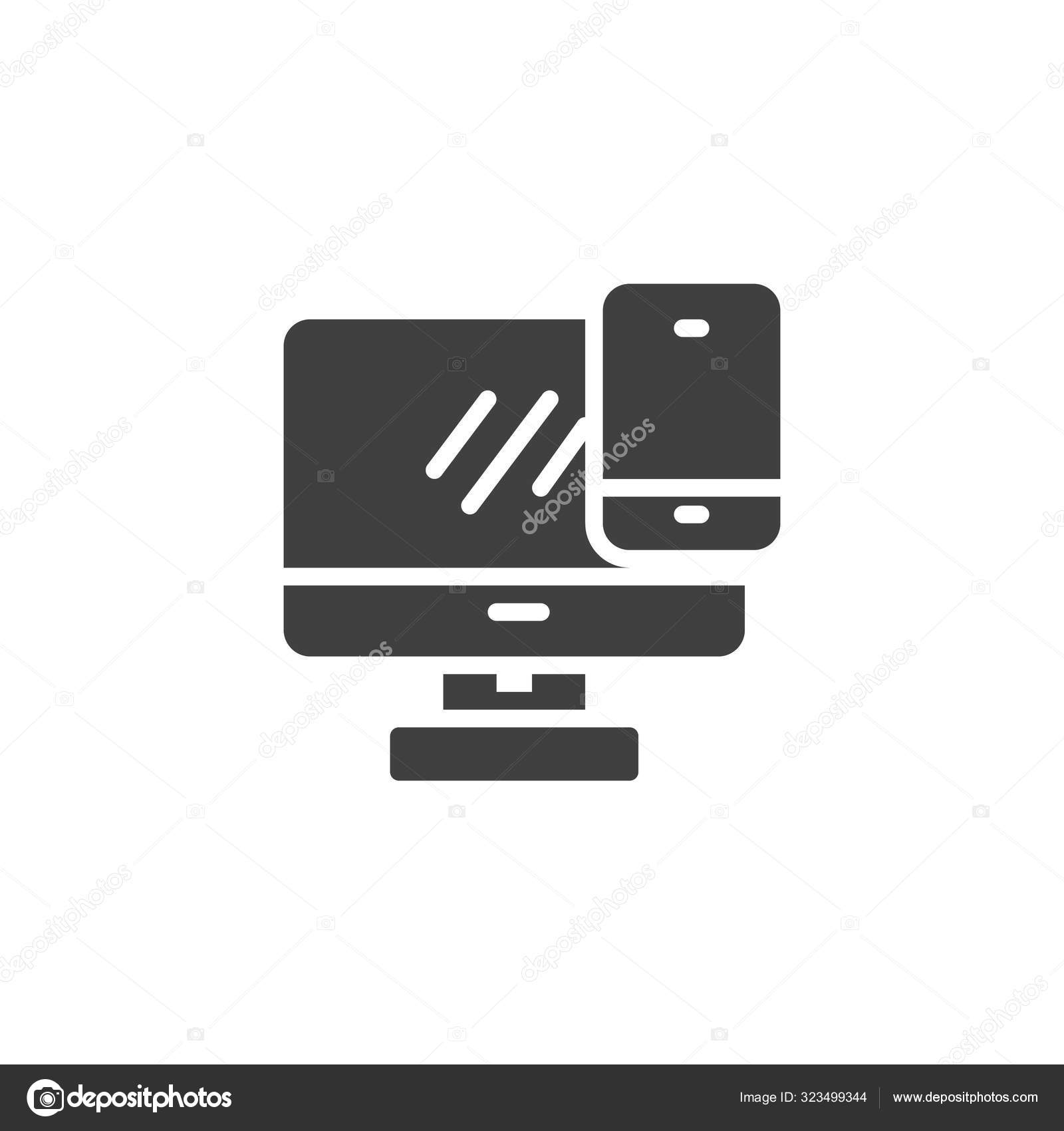 Pc monitor and smartphone vector icon Stock Vector Image by ©avicons ...