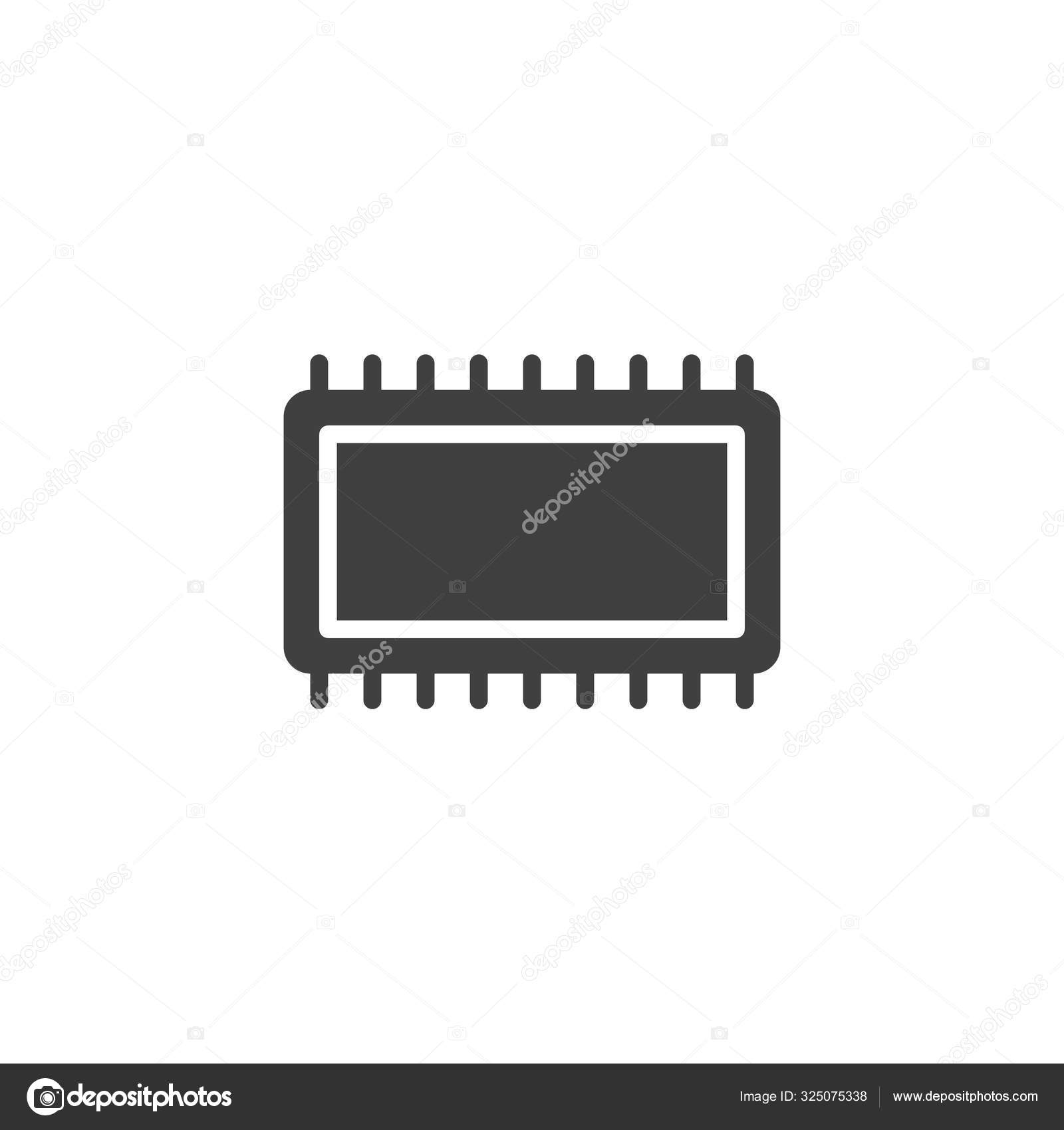 Computer Microchip Vector Icon Semiconductor Chip Filled Flat Sign Mobile Stock Vector by ...