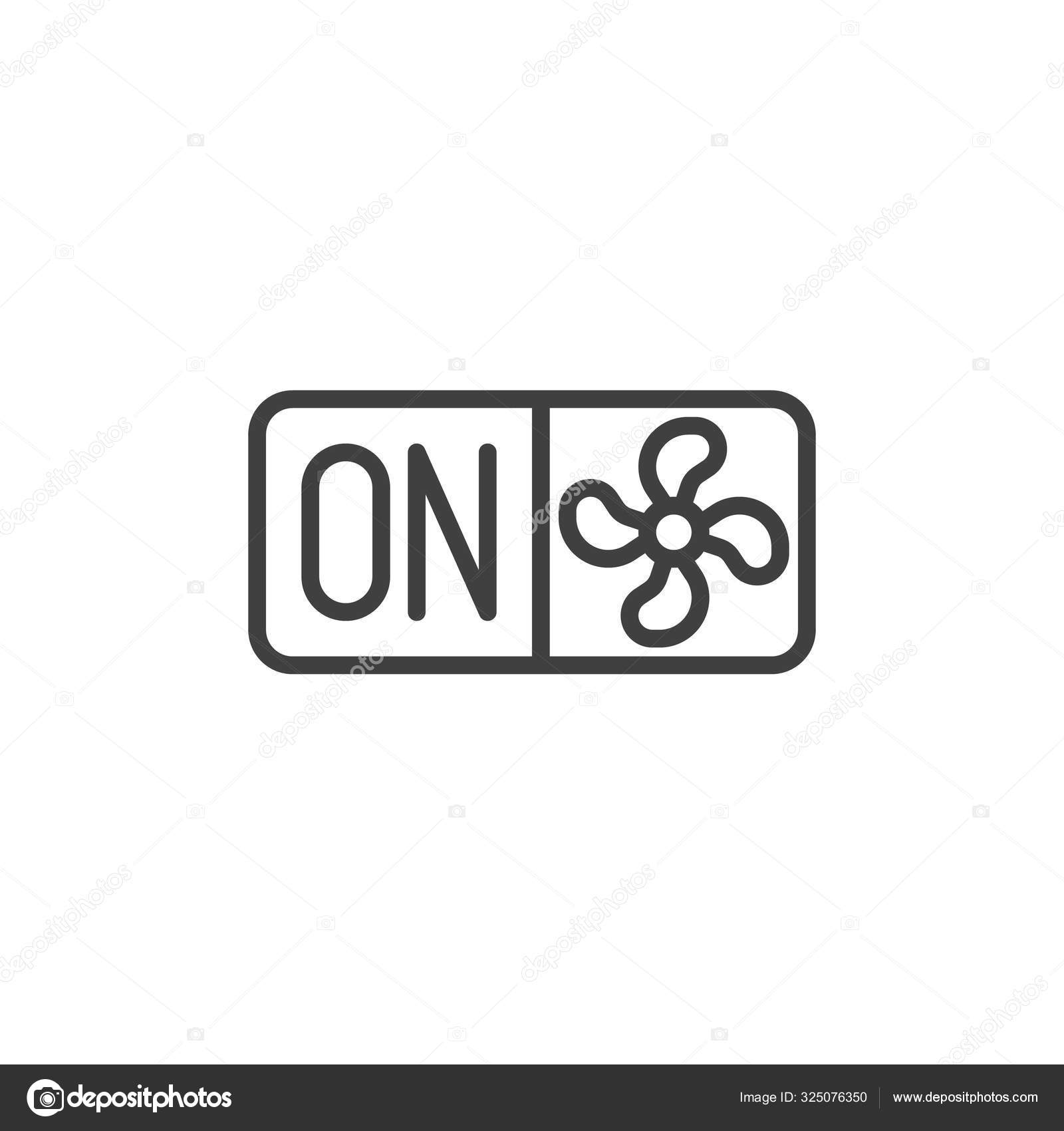 Fan on switch button line icon Stock Vector by ©avicons 325076350