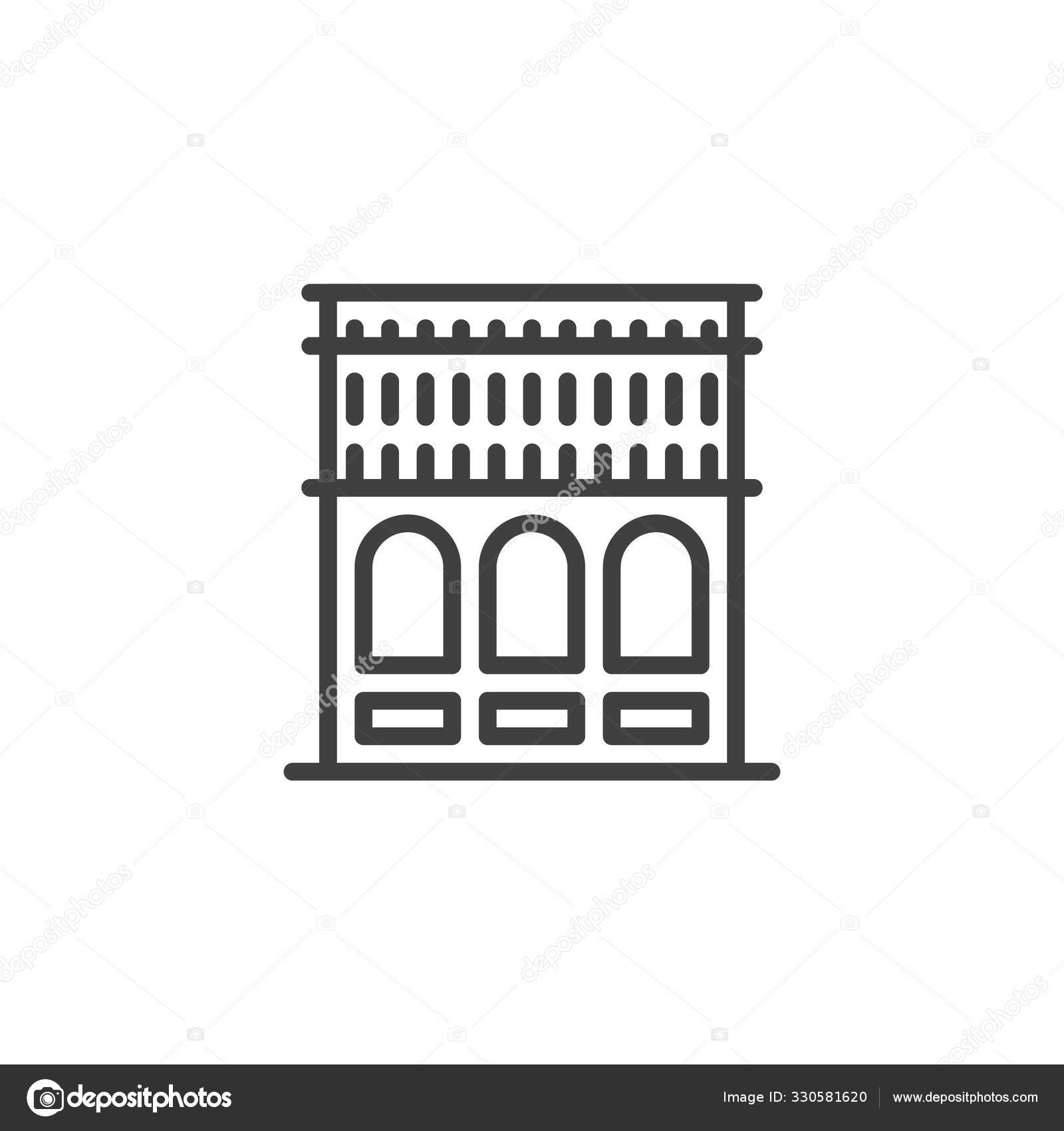 Building with arch and windows line icon Stock Vector by ©avicons ...