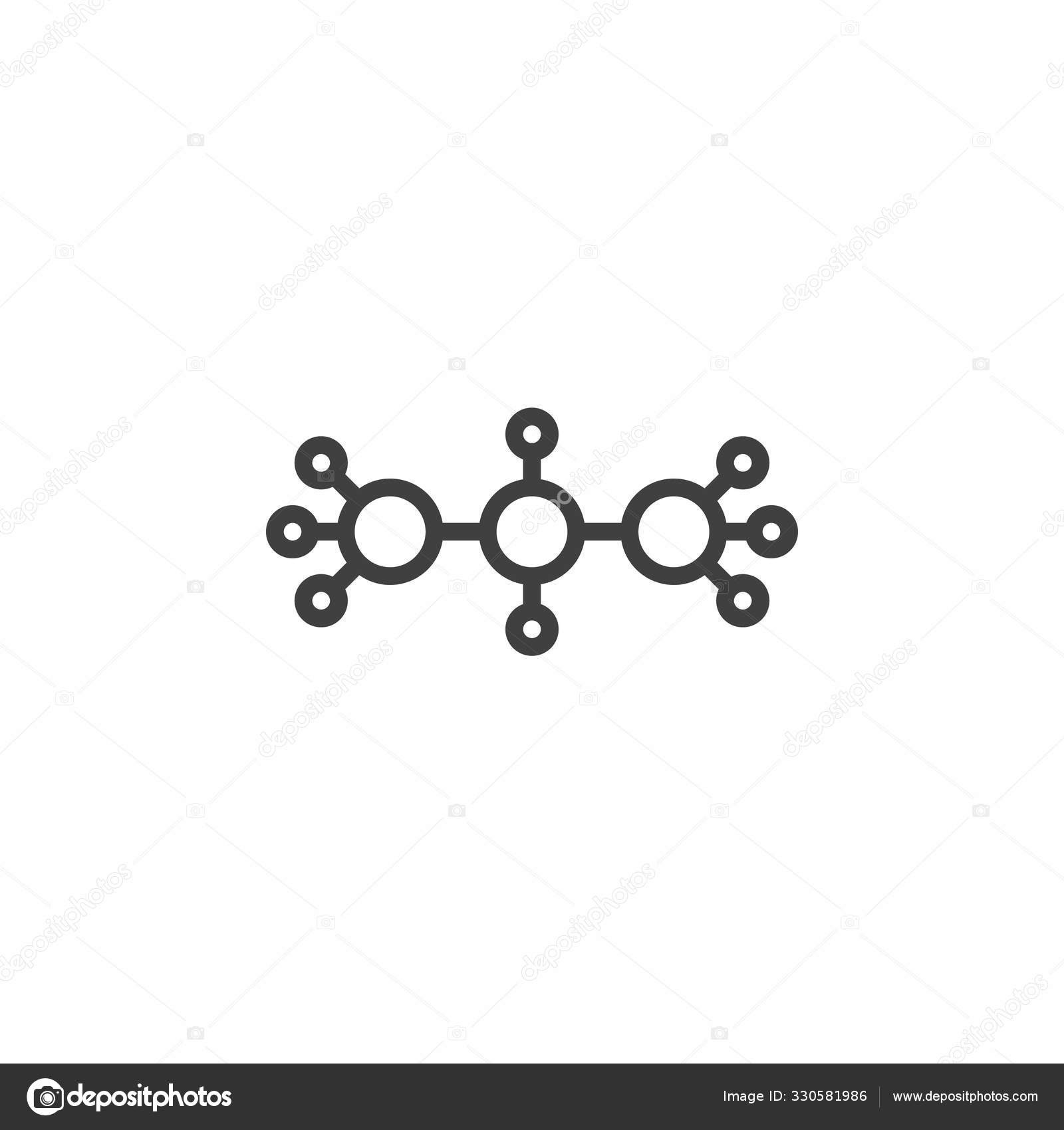 Propane molecular structure line icon Stock Vector Image by ©avicons ...