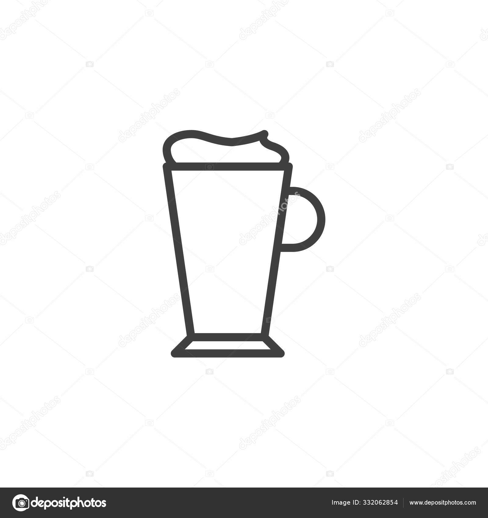 Latte coffee glass line icon Stock Vector by ©avicons 332062854