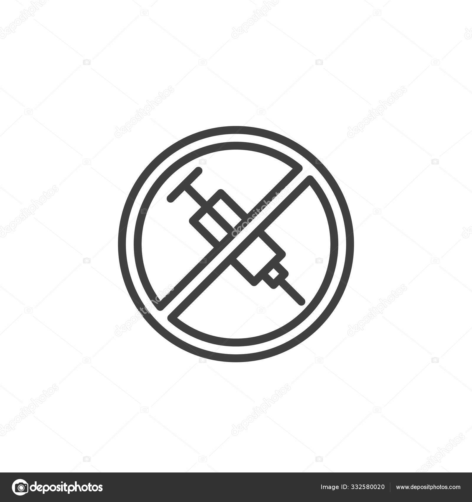 No injection ban line icon Stock Vector by ©avicons 332580020