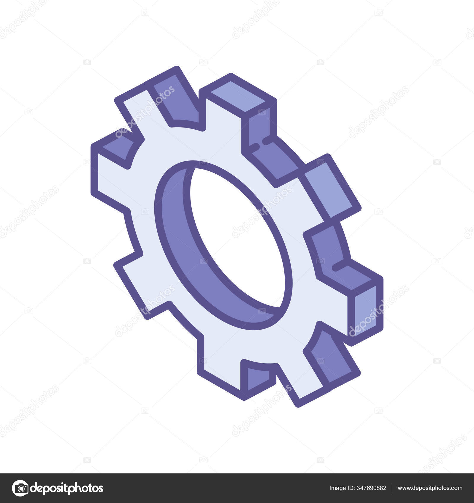 Settings Gear Isometric Icon Cogwheel Isometric Vector Illustration Web ...
