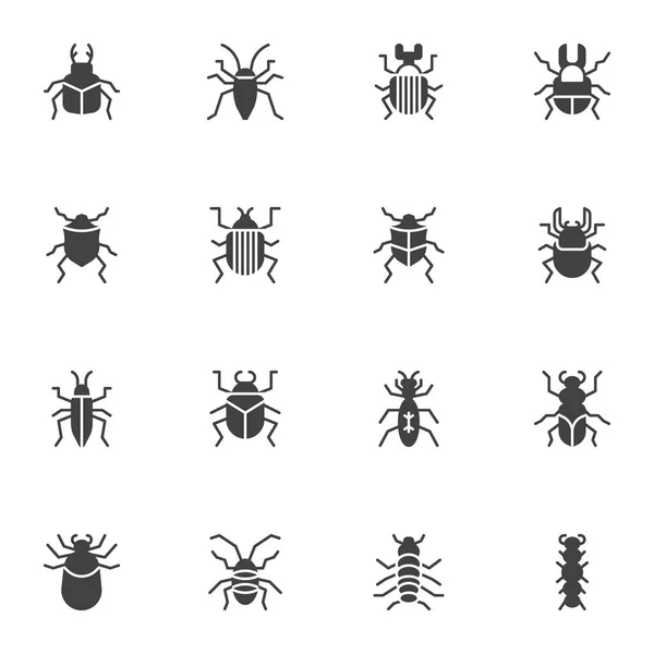 Insects Bugs Vector Icons Set Modern Solid Symbol Collection Filled ...