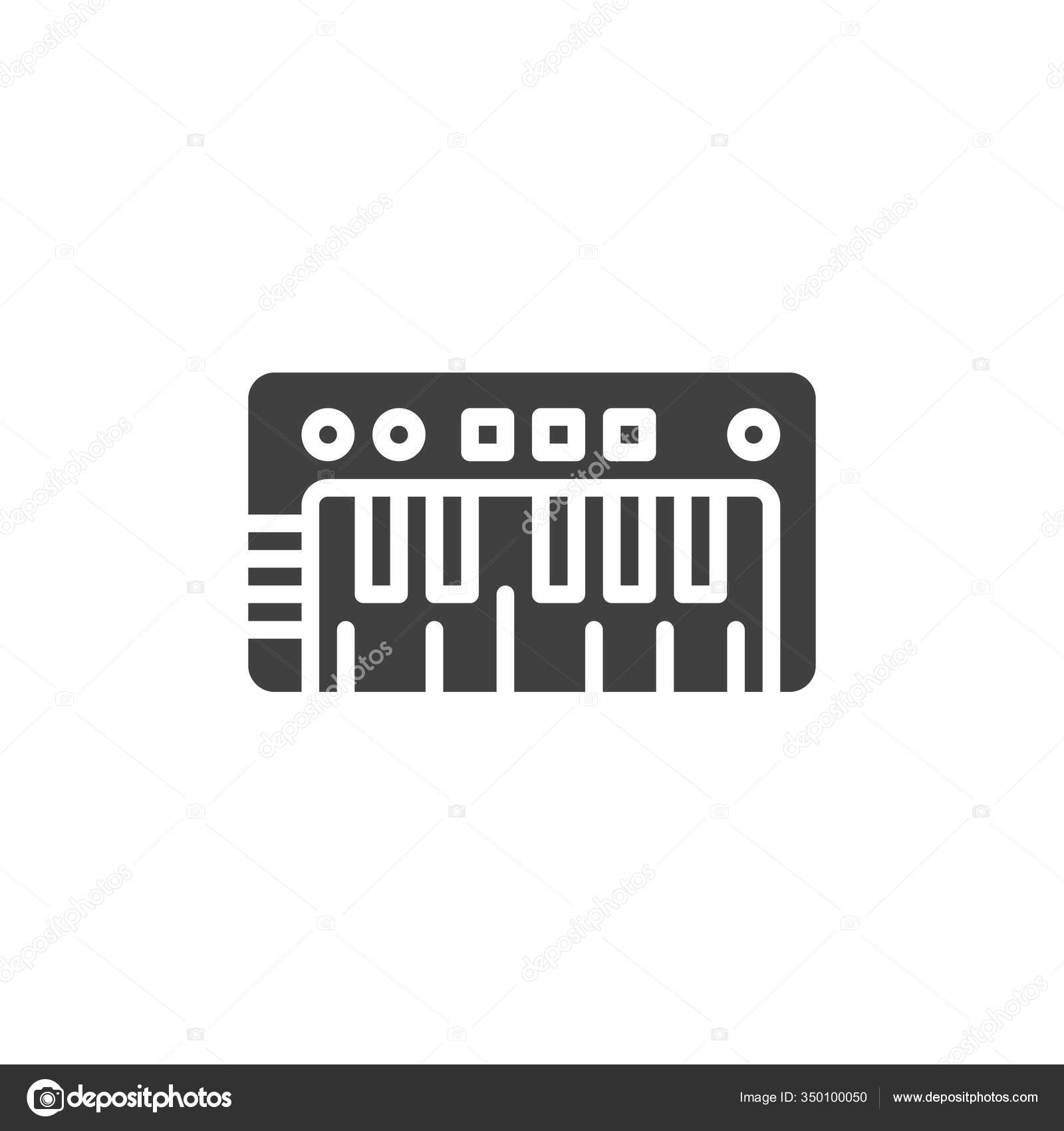 Midi Keyboard Vector Icon Digital Piano Keys Filled Flat Sign Stock Vector Image by ©avicons ...