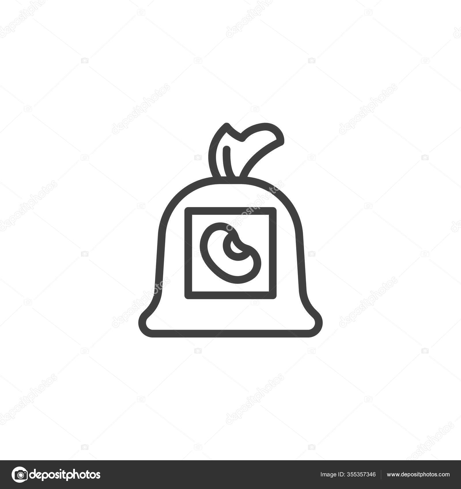 Bean Sack Line Icon Linear Style Sign Mobile Concept Web Stock Vector ...
