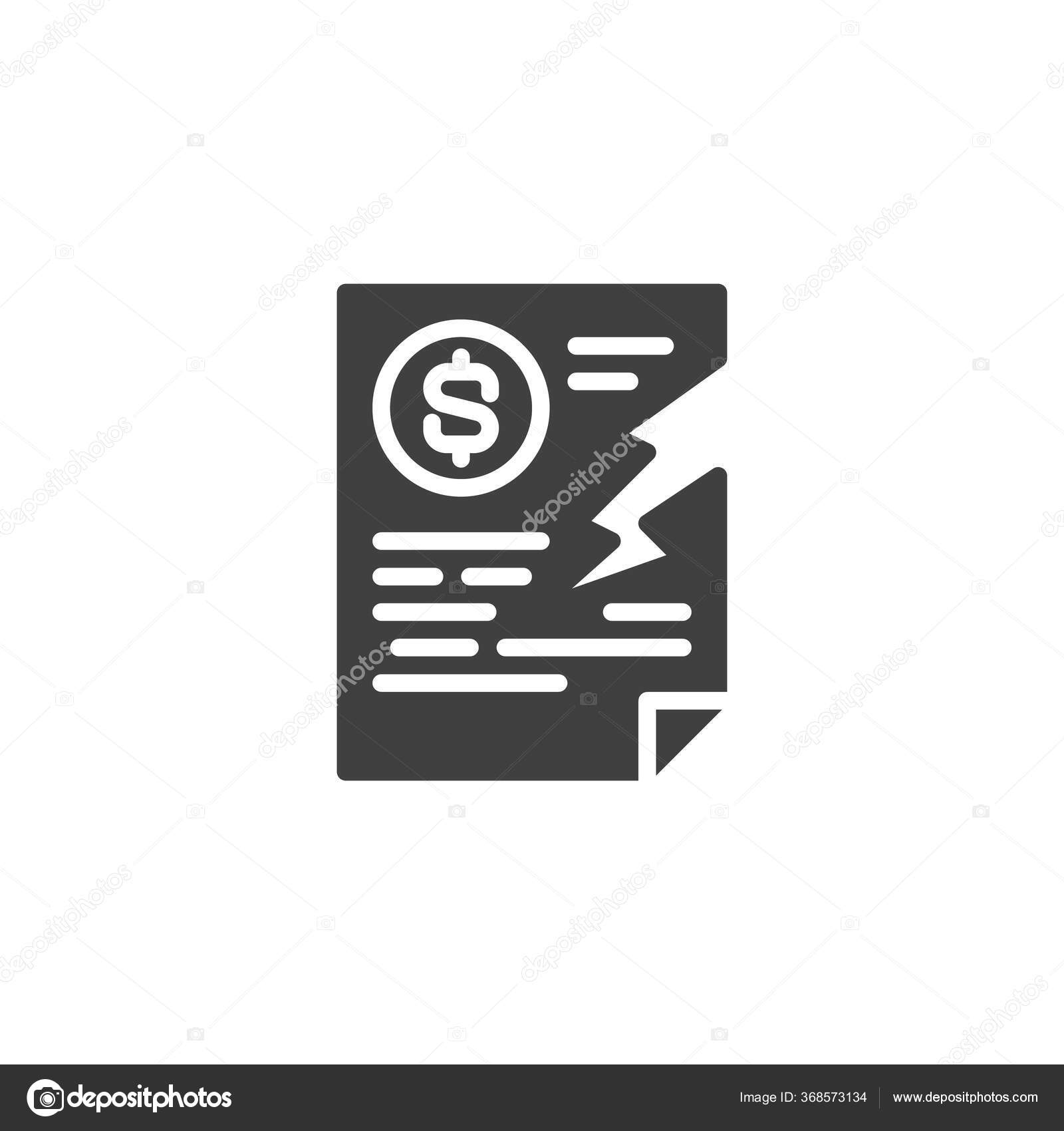 Damaged dollar invoice vector icon Stock Vector by ©avicons 368573134