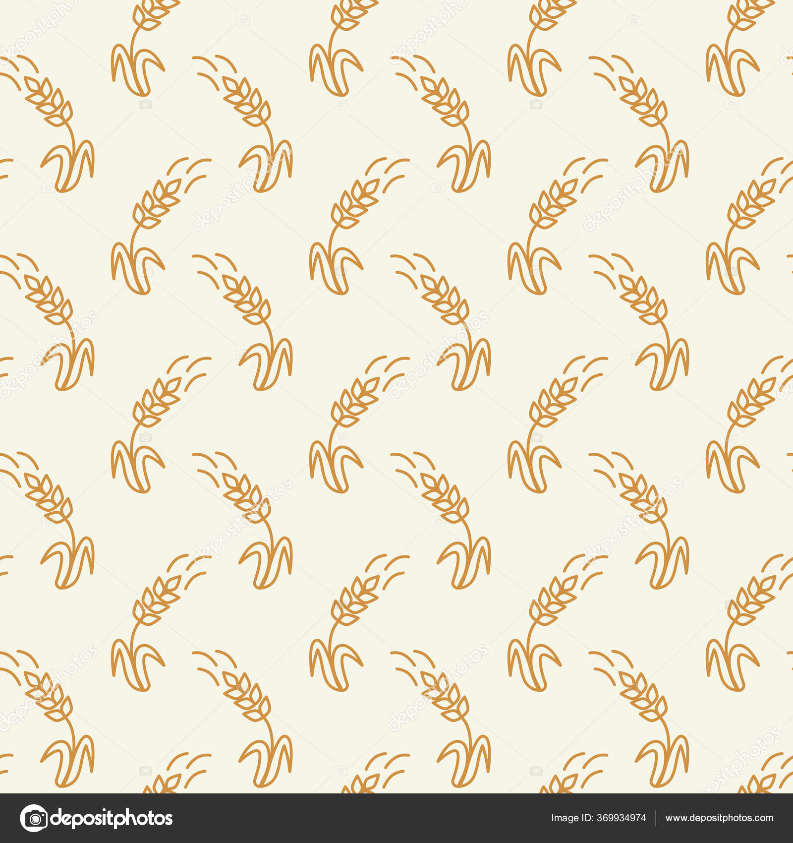 Ear Wheat Icons Pattern Farming Agriculture Seamless Background ...