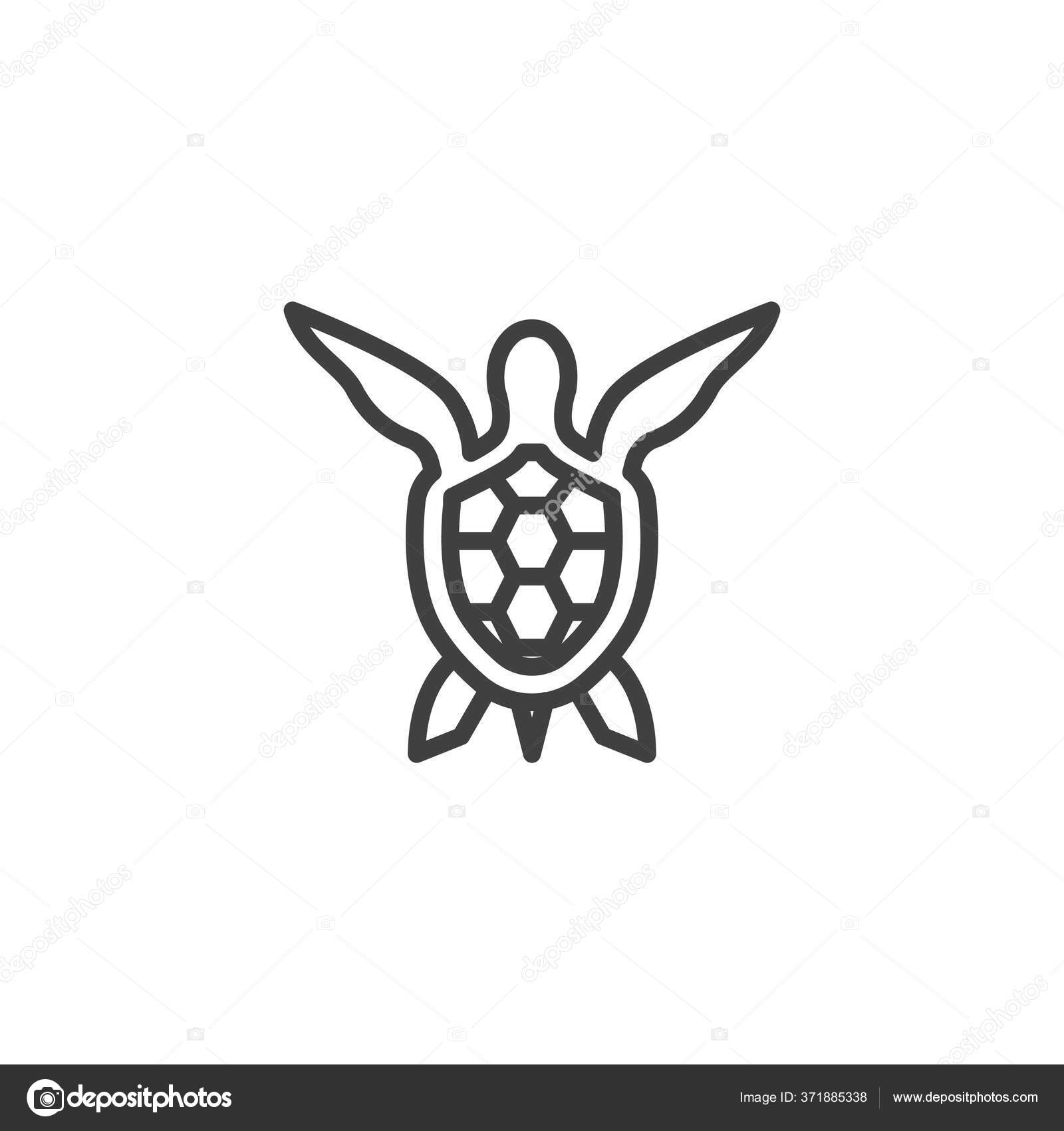 Sea turtle line icon Stock Vector by ©avicons 371885338