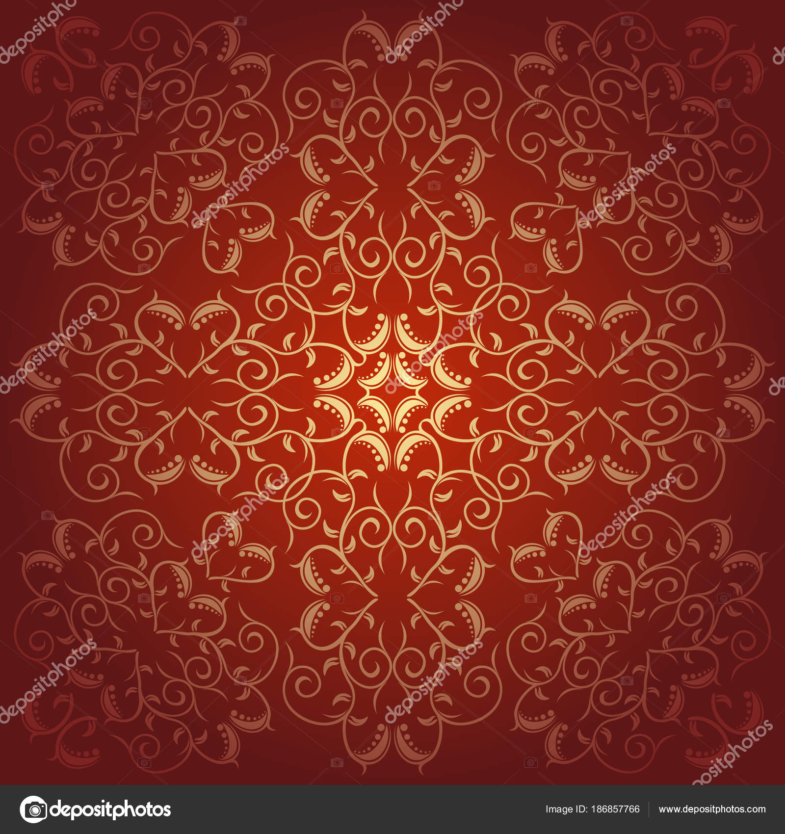 Flowers baroque background red vector Stock Vector Image by ...