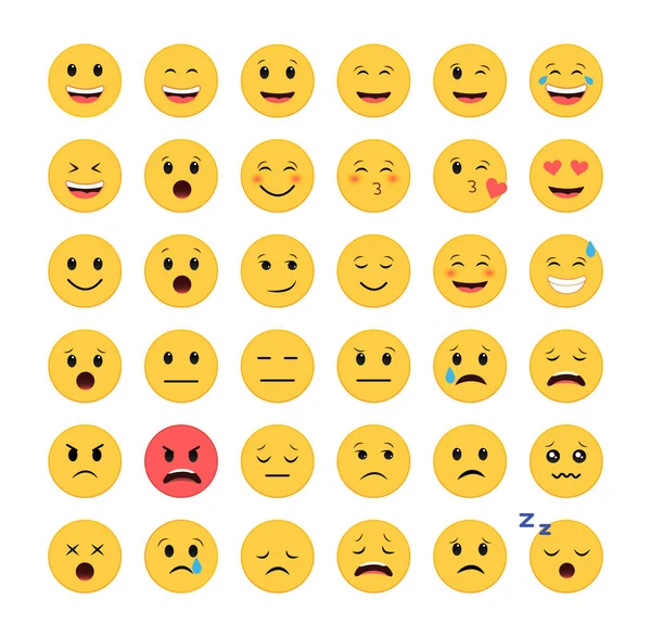 Set of Emoticons. Set of Emoji. Emoticon icons. Emoticon flat design ...