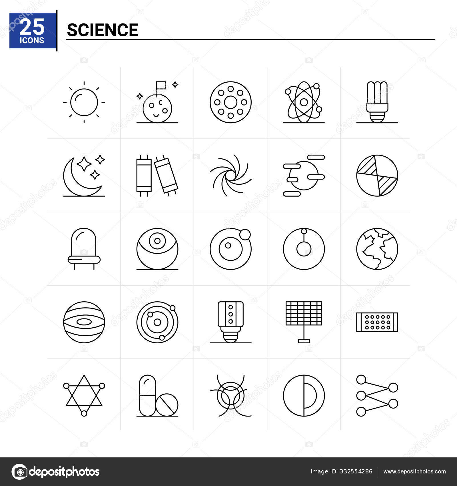 25 Science icon set. vector background Stock Vector by ©Flatart 332554286