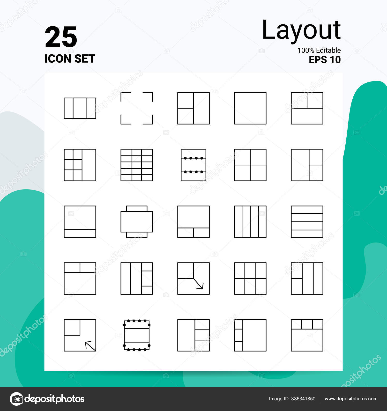 25 Layout Icon Set. 100% Editable EPS 10 Files. Business Logo Co Stock ...