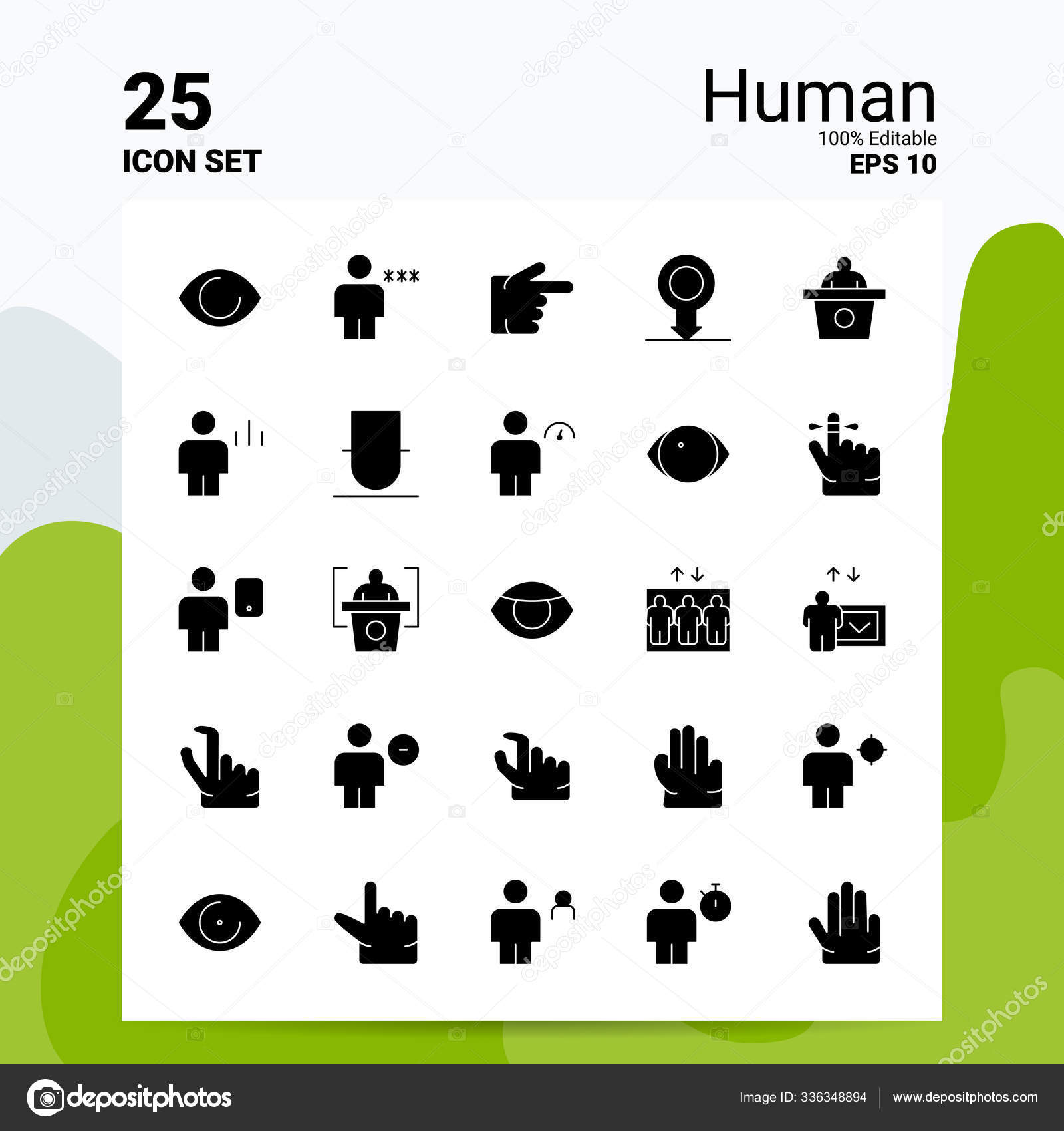25 Human Icon Set. 100% Editable EPS 10 Files. Business Logo Con Stock ...