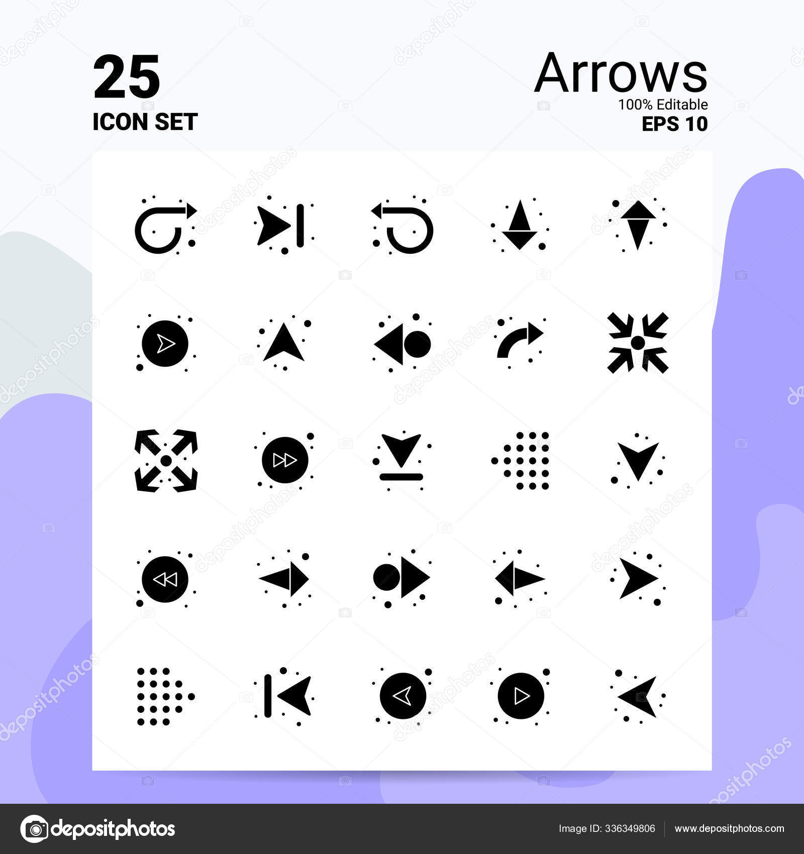 25 Arrows Icon Set. 100% Editable EPS 10 Files. Business Logo Co Stock ...