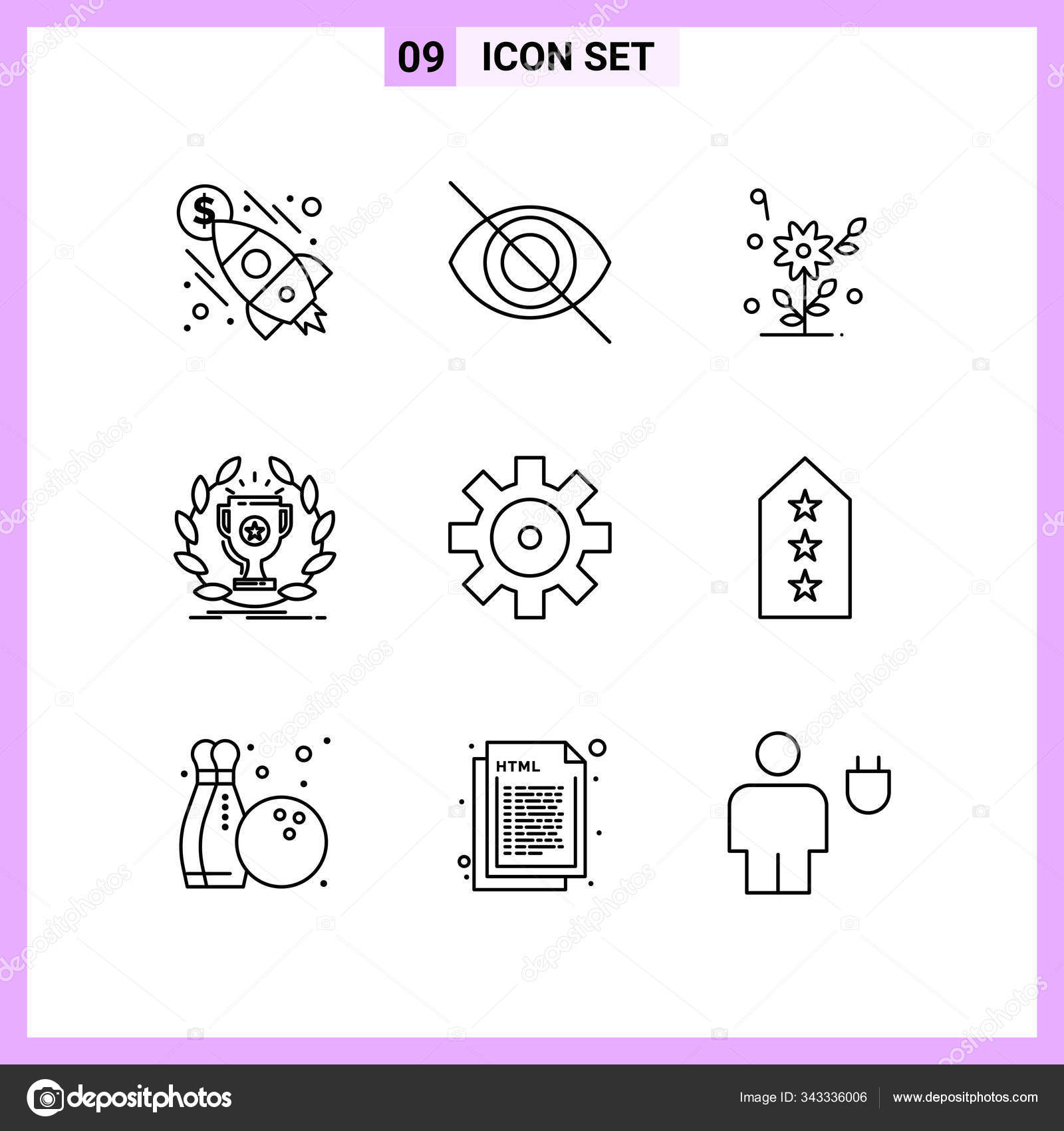 Creative Icons Set Design White Background Stock Vector by ©Flatart ...
