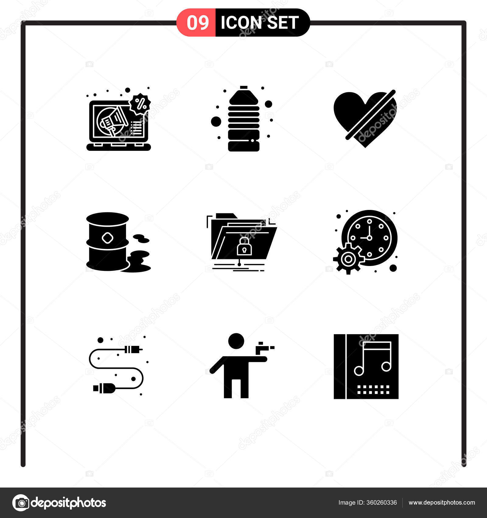 Ikon Kreatif Tanda Tanda Dan Simbol Simbol Enkripsi Sampah Ditolak ...