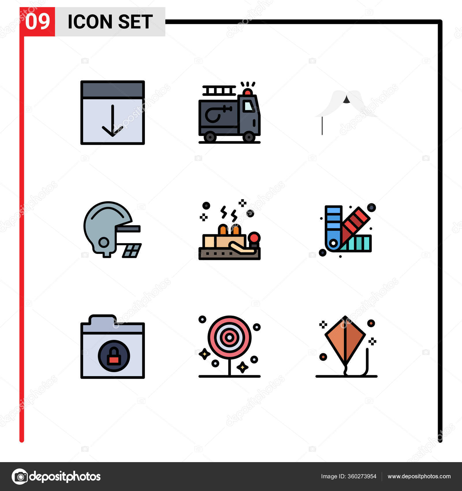 Thematic Vector Filledline Flat Colors Editable Symbols Cupping ...