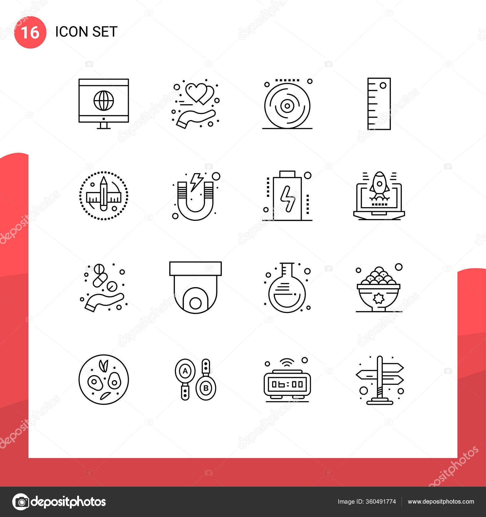 Universal Outline Signs Symbols Tool Pencil Celebration Creative ...