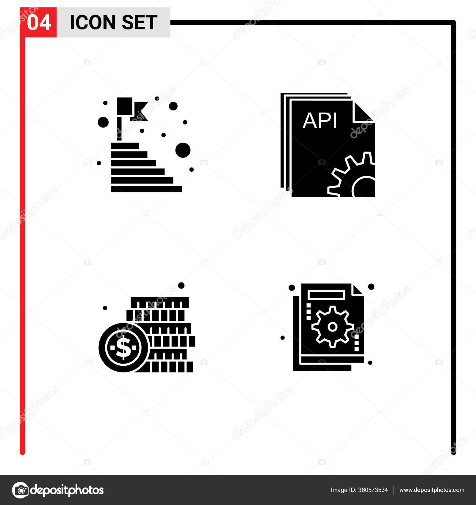 Thematic Vector Solid Glyphs Editable Symbols Age Software Steps App ...