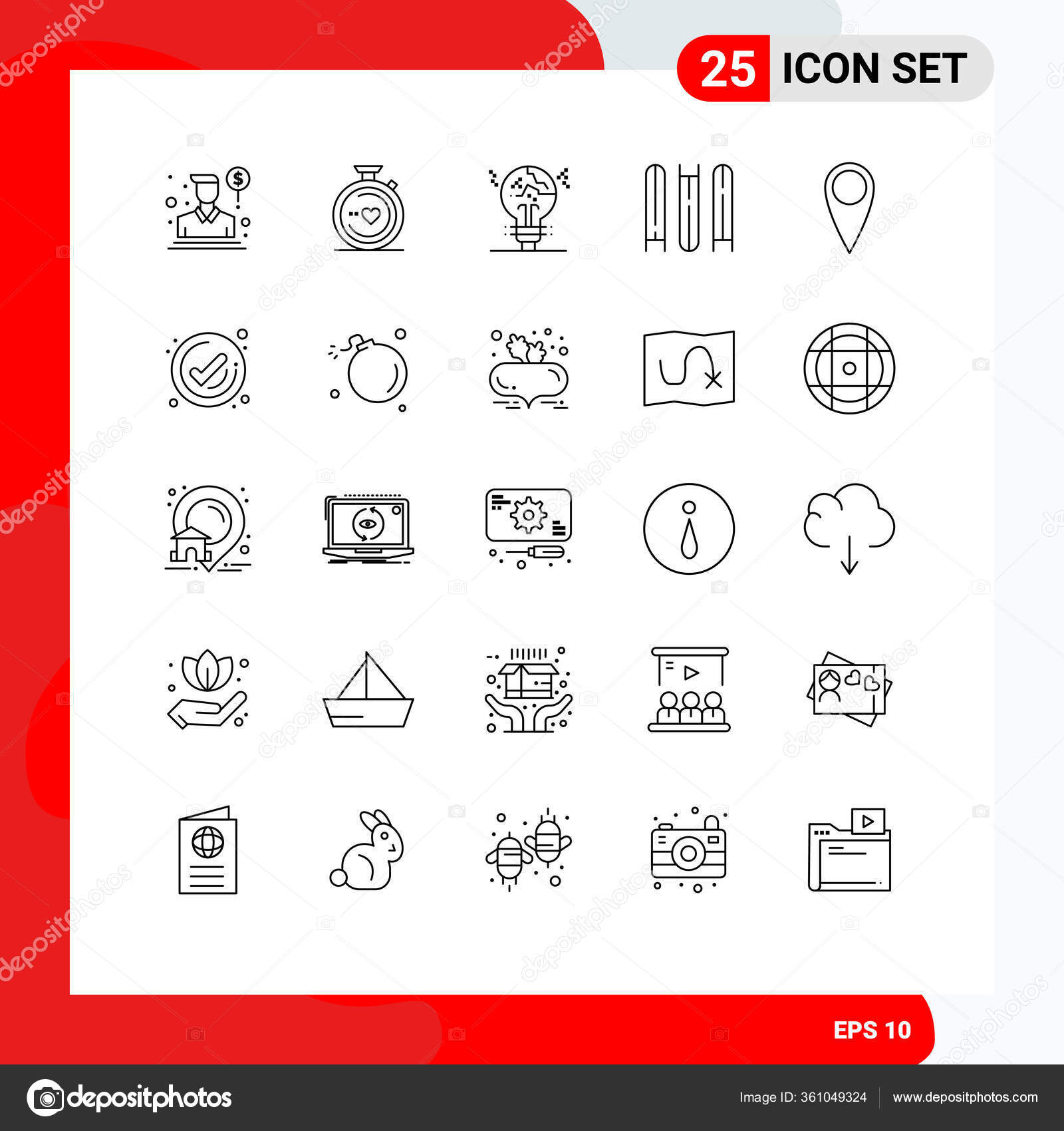 Modern Set Lines Symbols Pick Files Concept Education Idea Editable ...