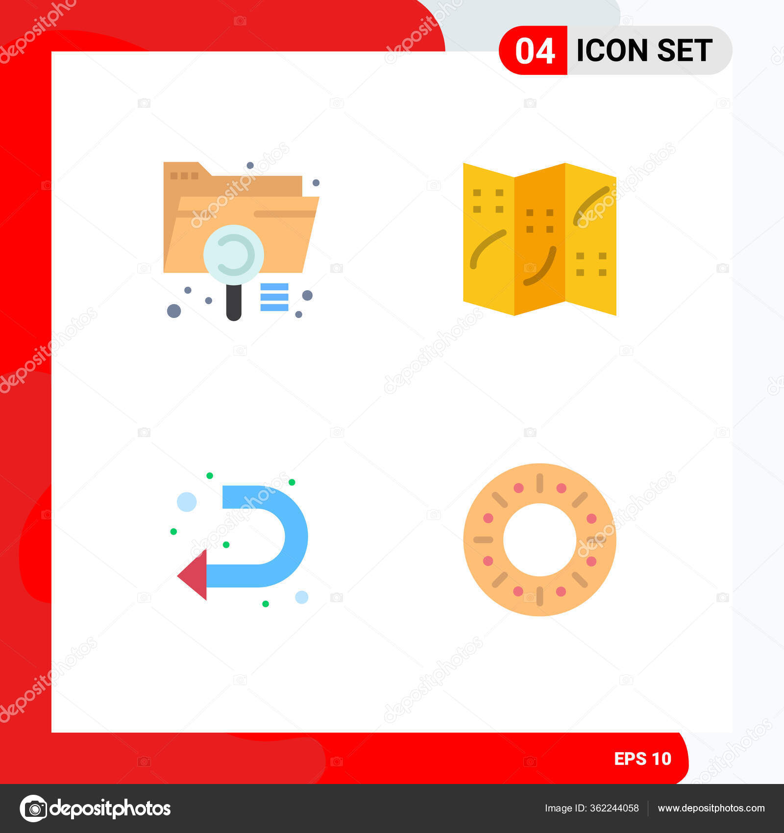 Mobile Interface Flat Icon Set Pictograms Analysis Sign Extension ...