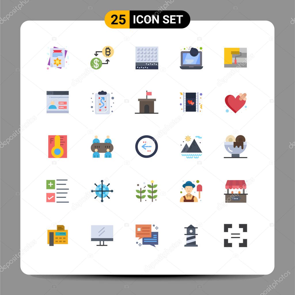 25 Signos Universales de Color Plano Símbolos de computadora portátil ...