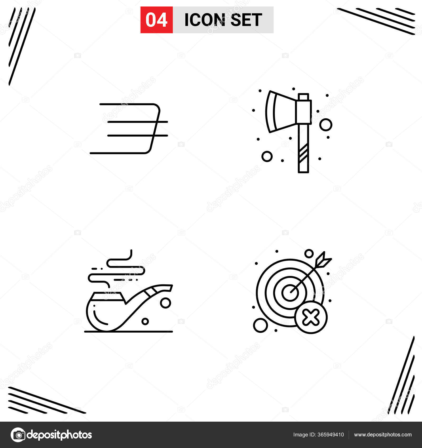 Mobile Interface Line Set Pictograms Daxx Coin Fail Axe Pipe Stock ...