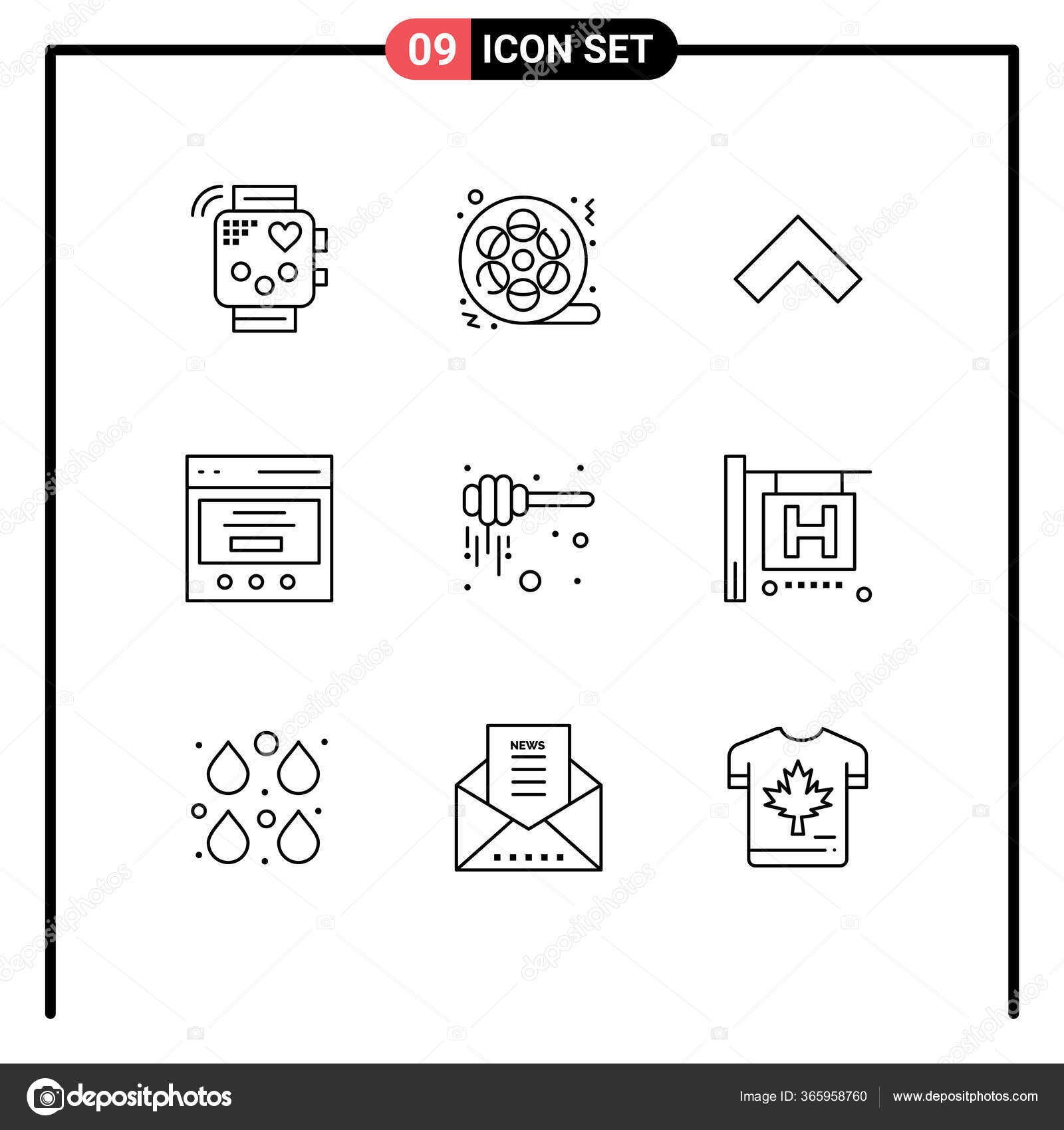 Outline Pack Universal Symbols Dipper Slider Video Interface Forward ...