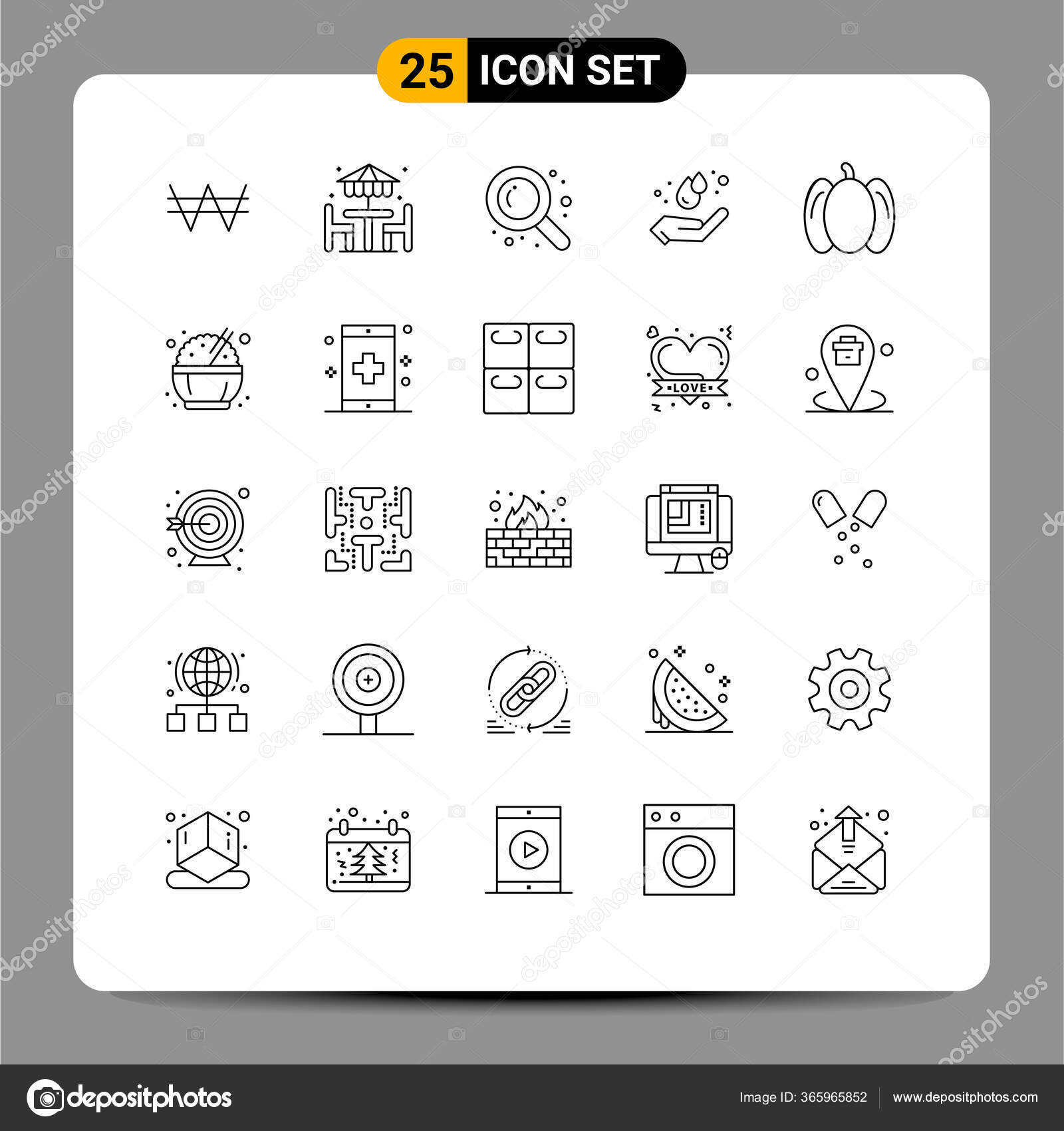 Image vectorielle Lot Lignes Modernes Signes Symboles Pour Médias D ...