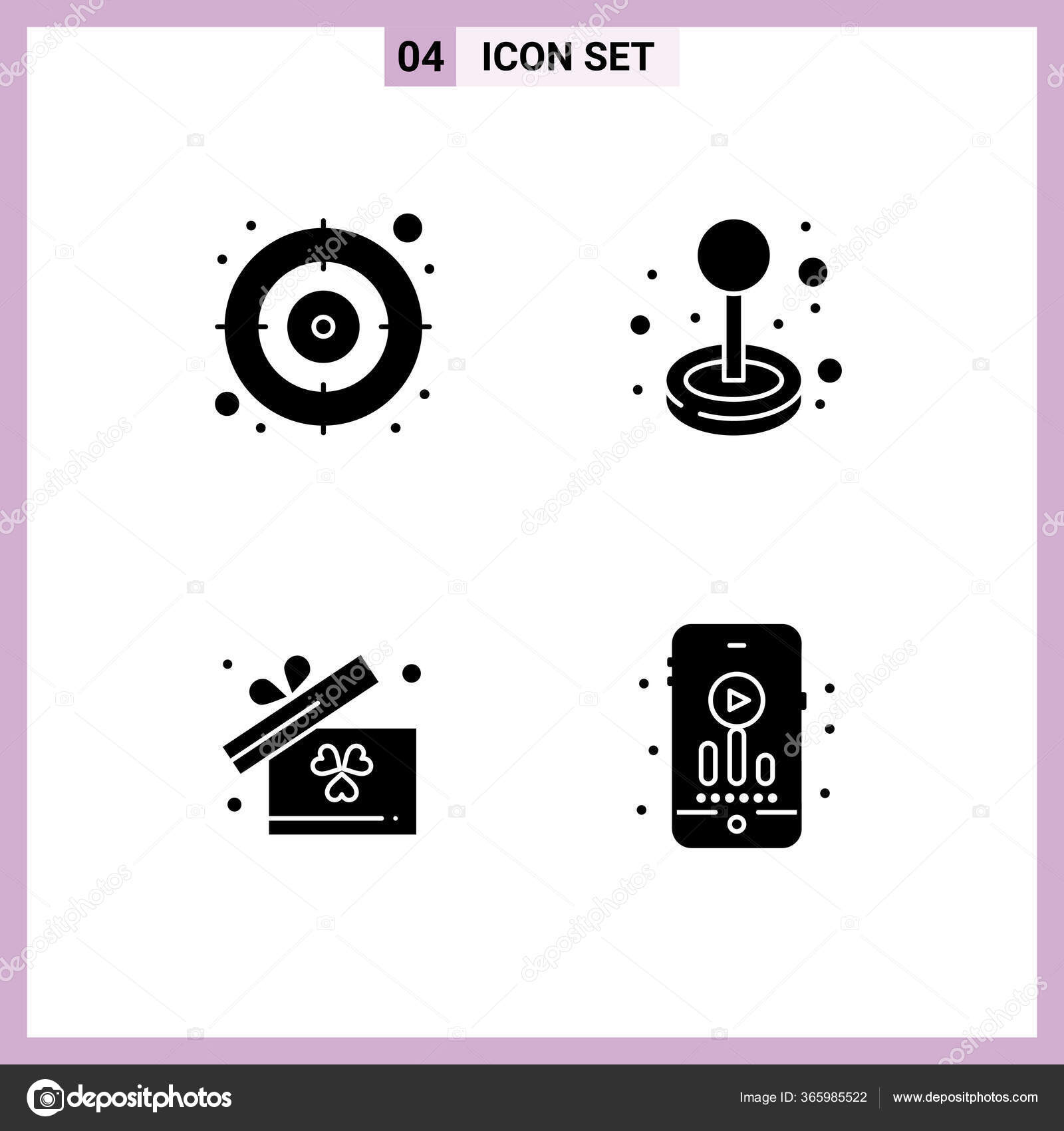 Modern Set Solid Glyphs Symbols Arrow Ireland Joystick Play Hobbies ...