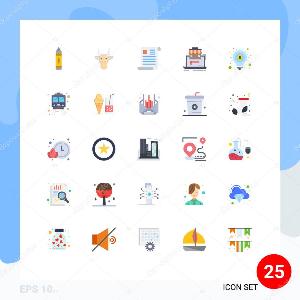 Pack de 25 Signos y Símbolos Modernos de Colores Planos para Medios de ...