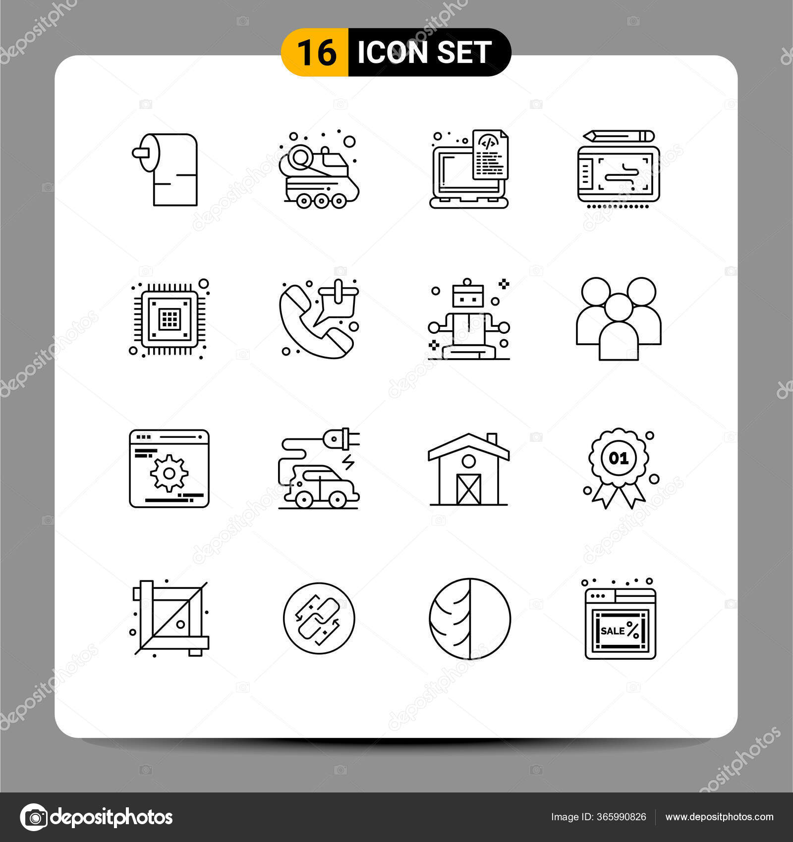 Group Modern Outlines Set Data Wacom Document Tablet Art Editable Stock ...