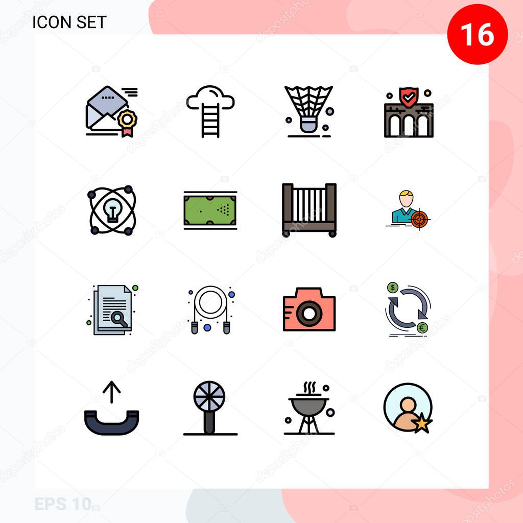 Paquete de línea de vectores editables de 16 líneas llenas de colores ...