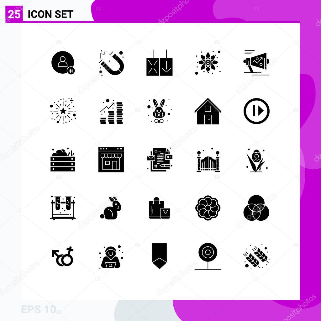 Stock Vector Icon Pack de 25 signos y símbolos de línea para estrategia ...