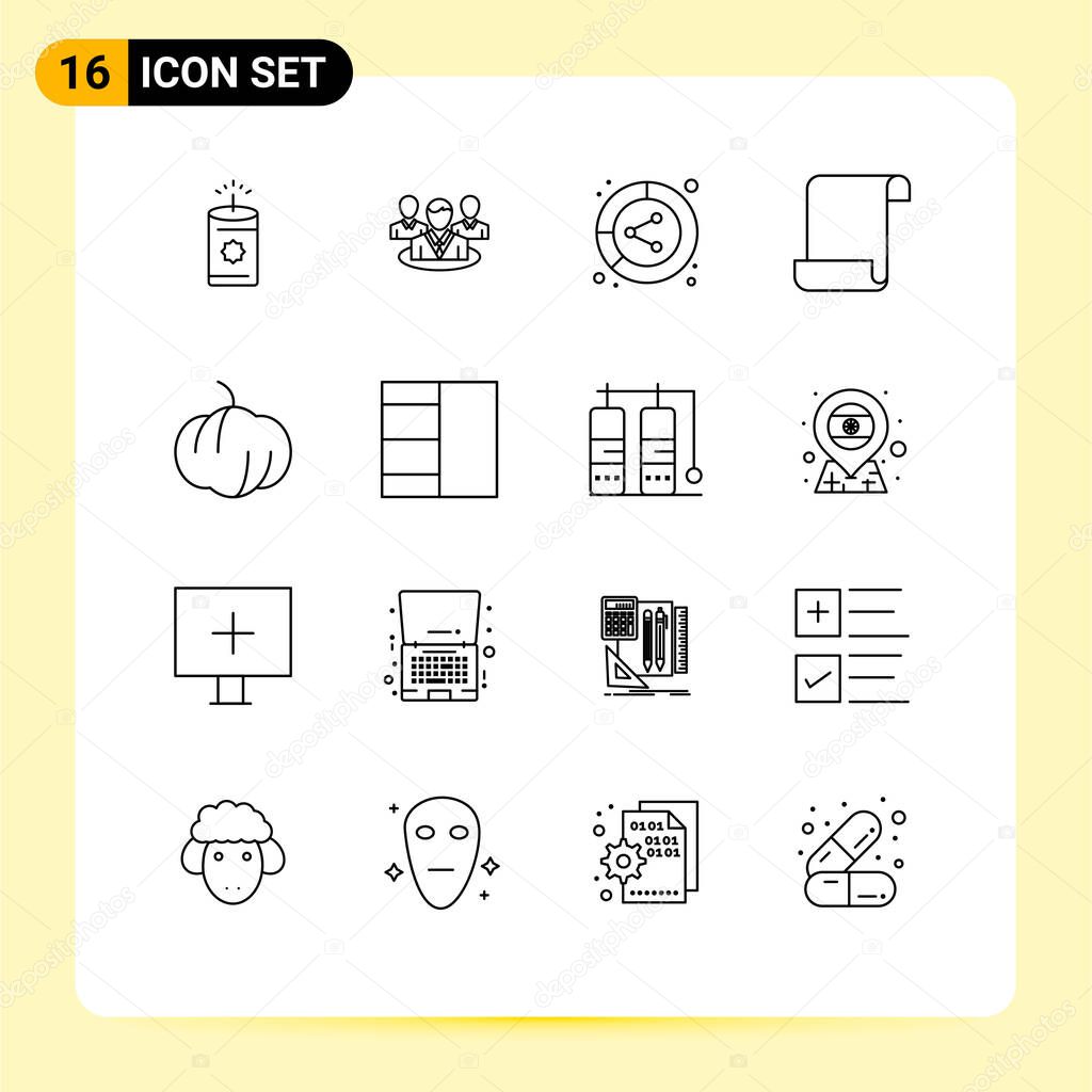 Conjunto de 16 iconos de interfaz de usuario moderna S mbolos Signos ...