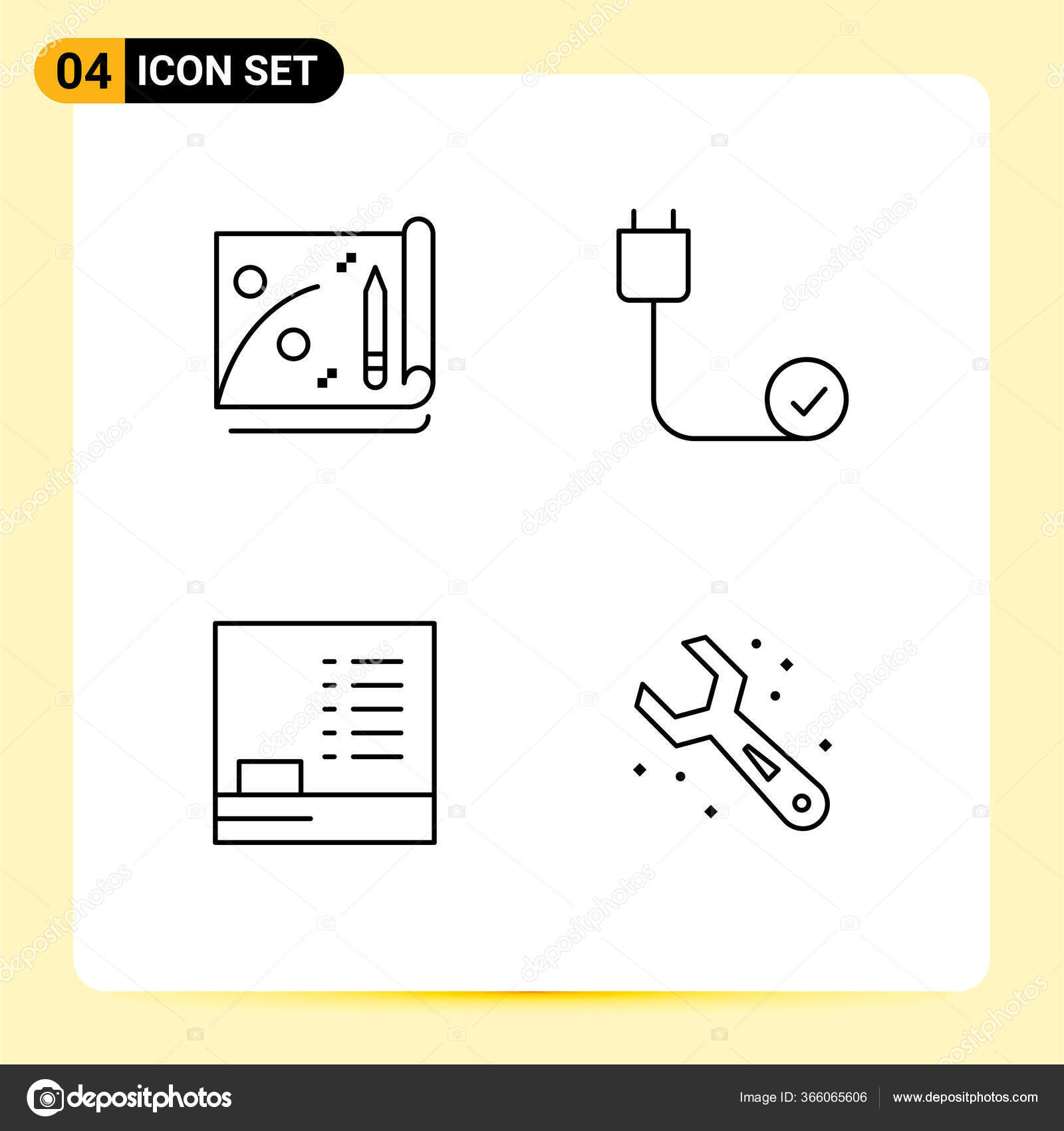Mobile Interface Line Set Pictograms Achievement Education Computers ...