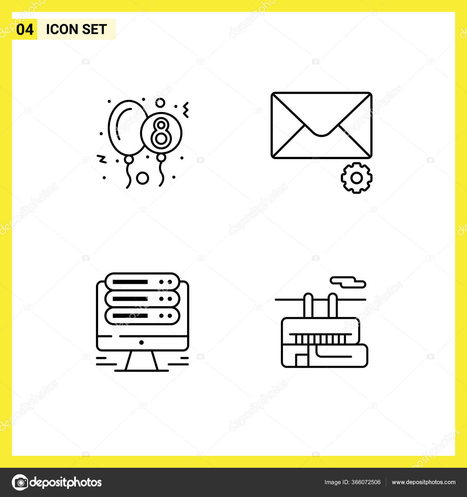 Universal Line Signs Symbols Balloon Hosting Eight Day Preferences ...