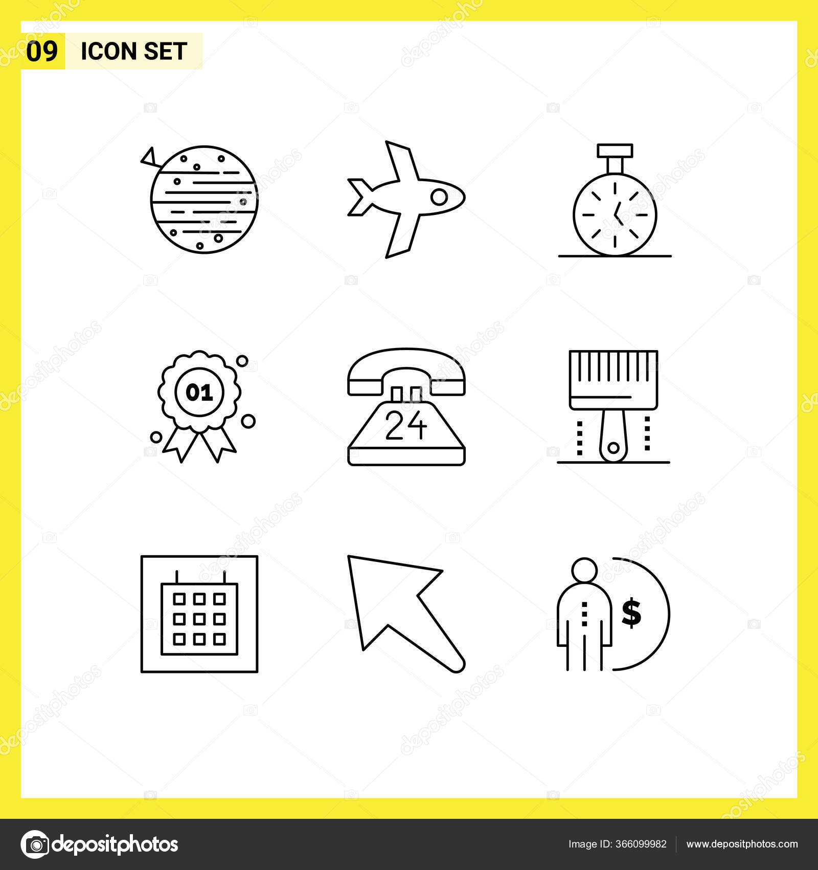 Pack Modern Outlines Signs Symbols Web Print Media Communication ...