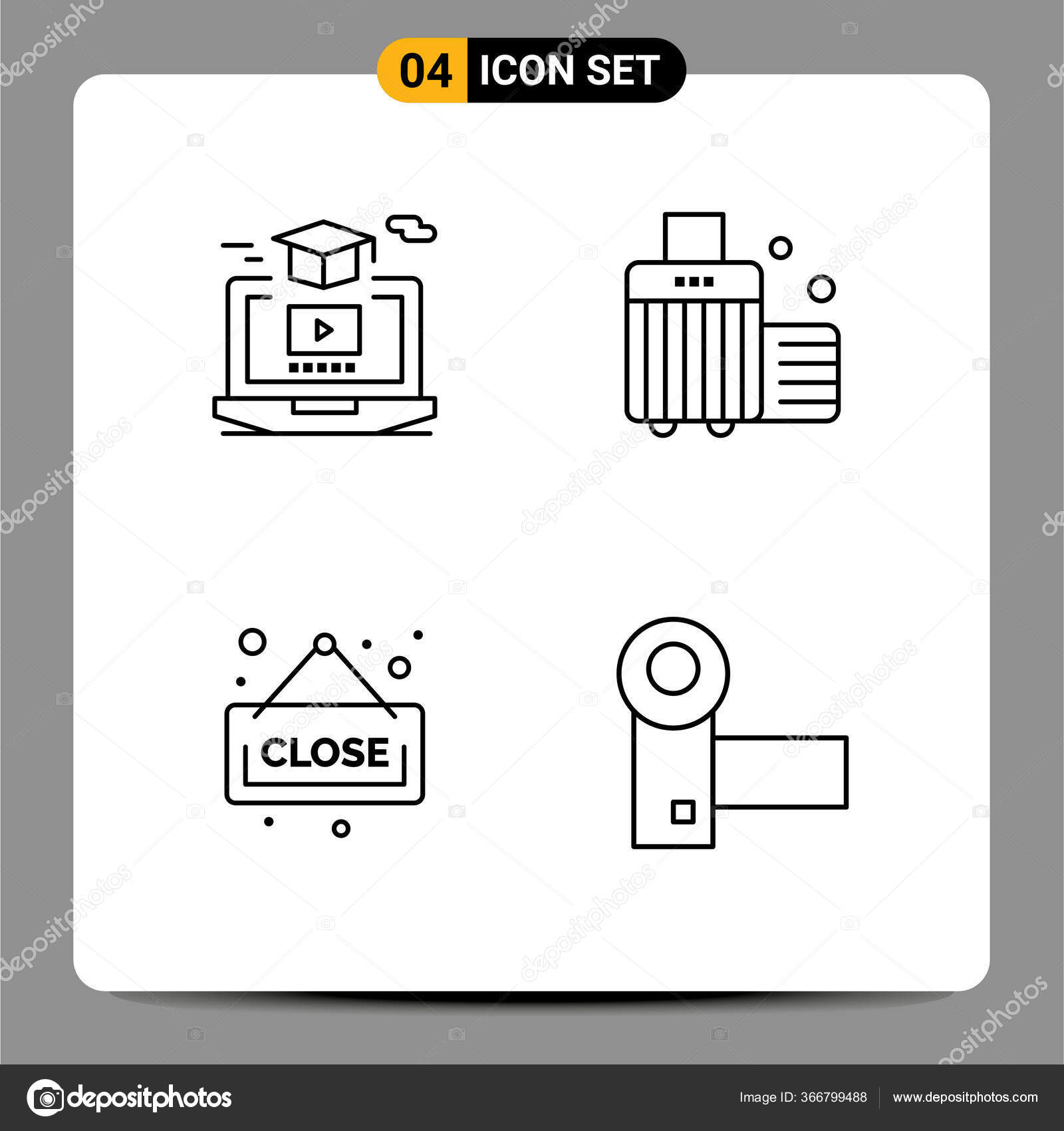 Universal Line Signs Symbols Degree Close Gruadation Beach Shopping ...