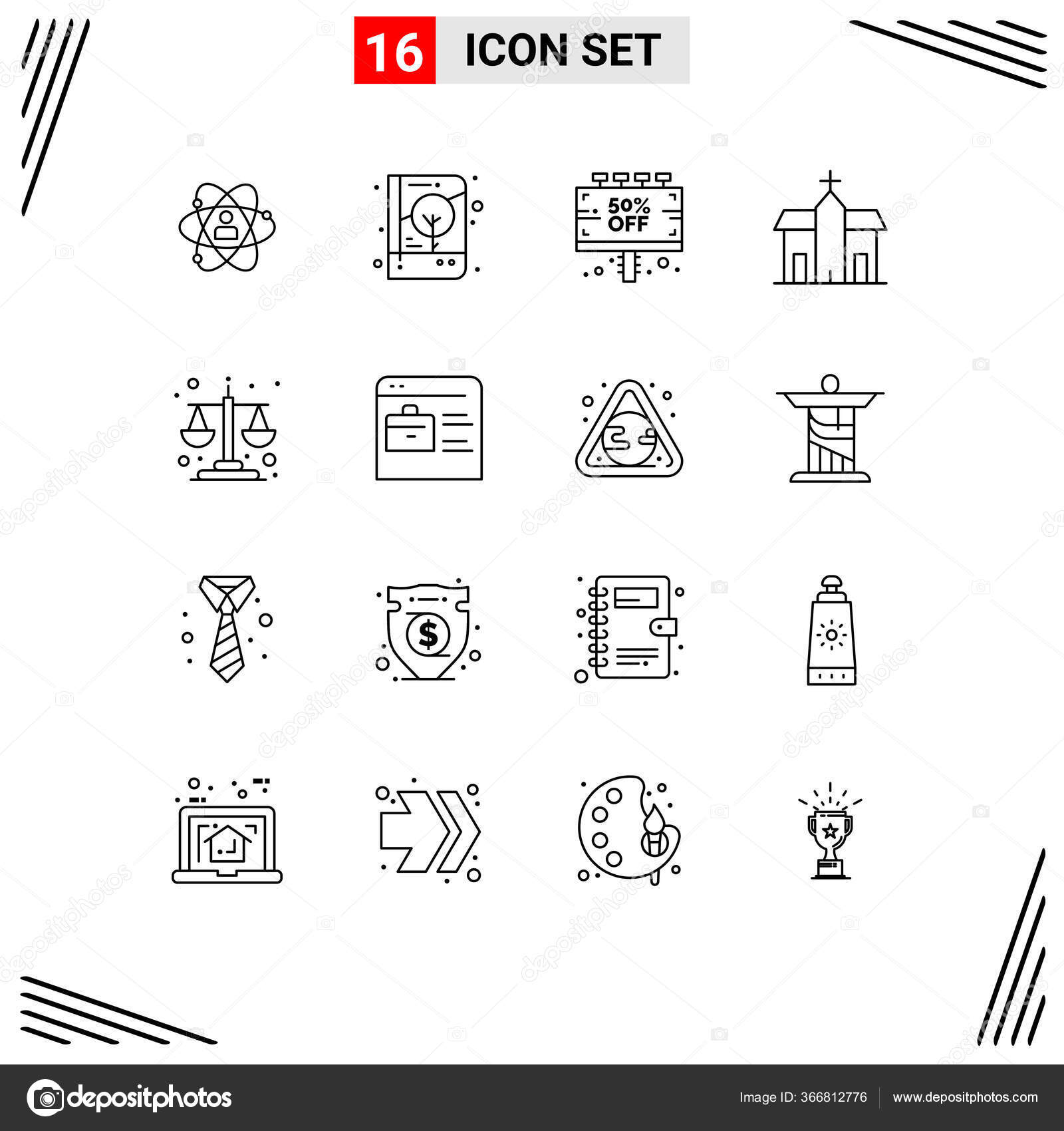 Outline Pack Universal Symbols Building Discount Brand Identity Sale ...