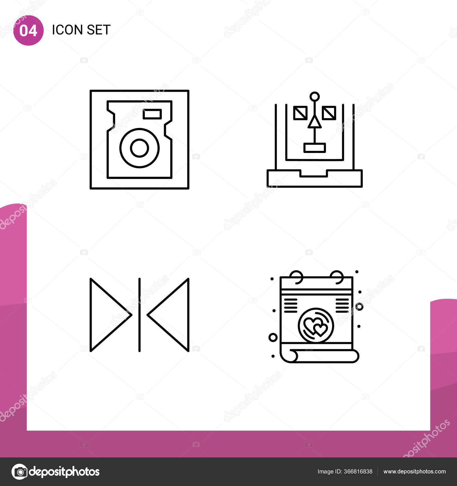Mobile Interface Line Set Pictograms Disk Horizontal Coding Flowchart ... Mobile Interface Line Set Pictograms Disk Horizontal Coding Flowchart ...