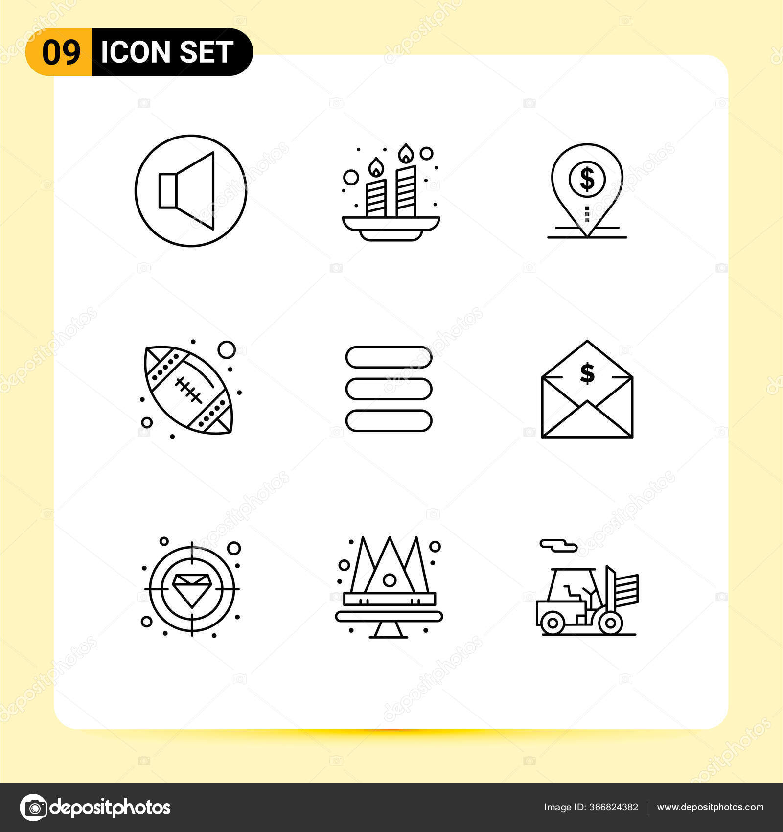 Thematic Vector Outlines Editable Symbols Task Sport Pin Ball Business Stock Vector Image By